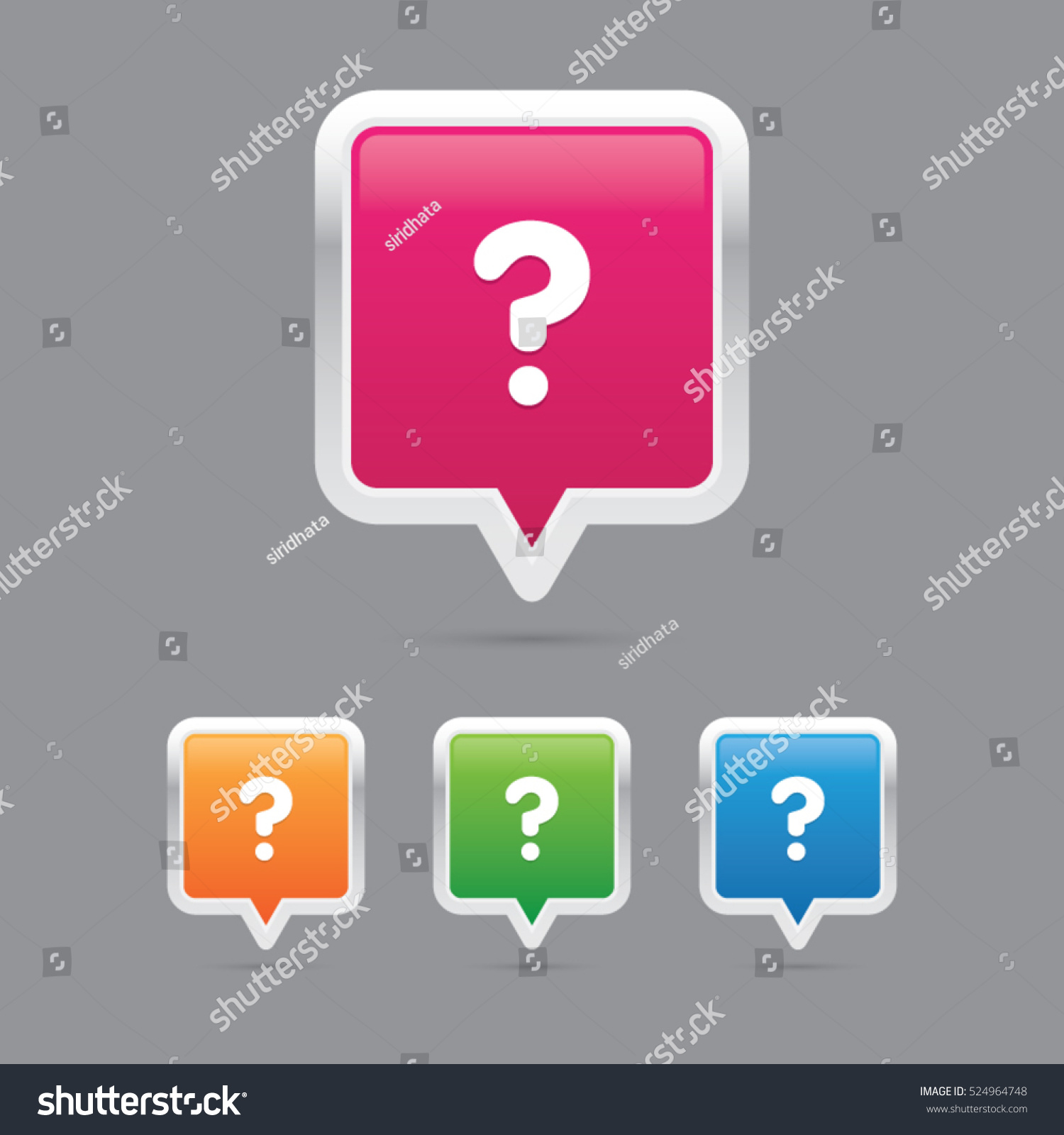 Question Mark Pin Marker Icons: vector de stock (libre de regalías ...