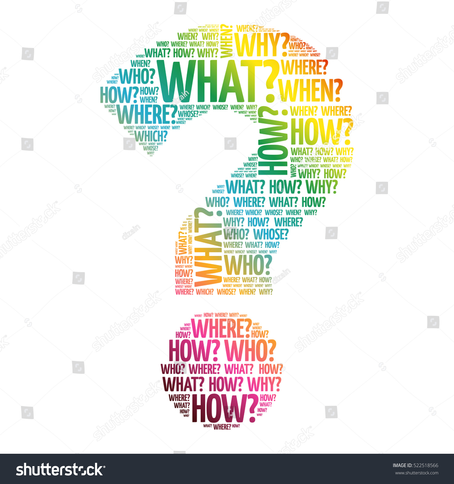 Question Mark Question Words Concept Background Stock Vector (Royalty ...