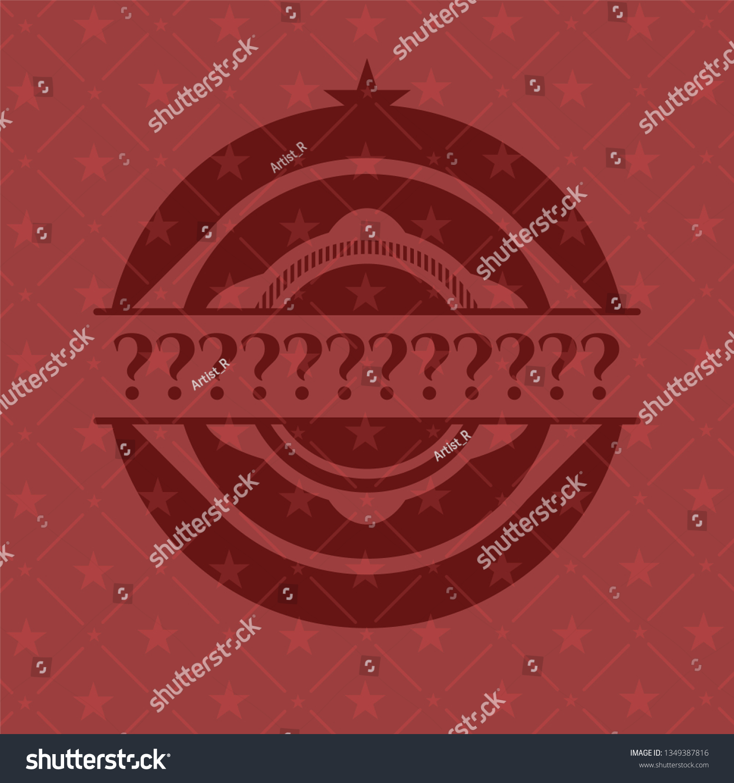 Question Mark Retro Red Emblem Stock Vector (Royalty Free) 1349387816