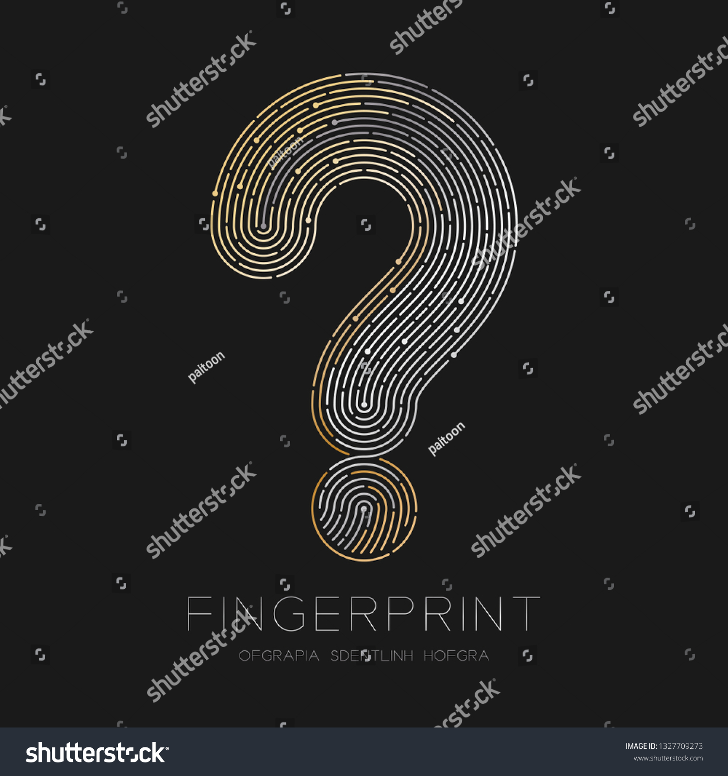 Question Mark Sign Pattern Fingerprint Scan: vector de stock (libre de ...