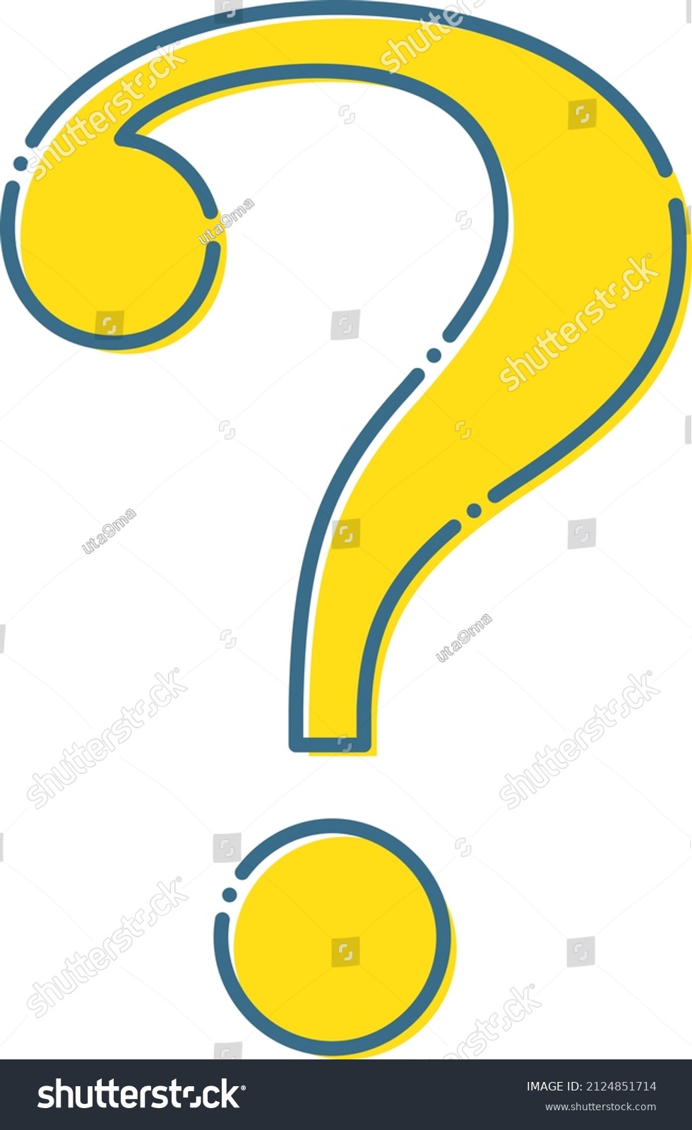 Question Mark Yellow Edging Stock Vector (Royalty Free) 2124851714