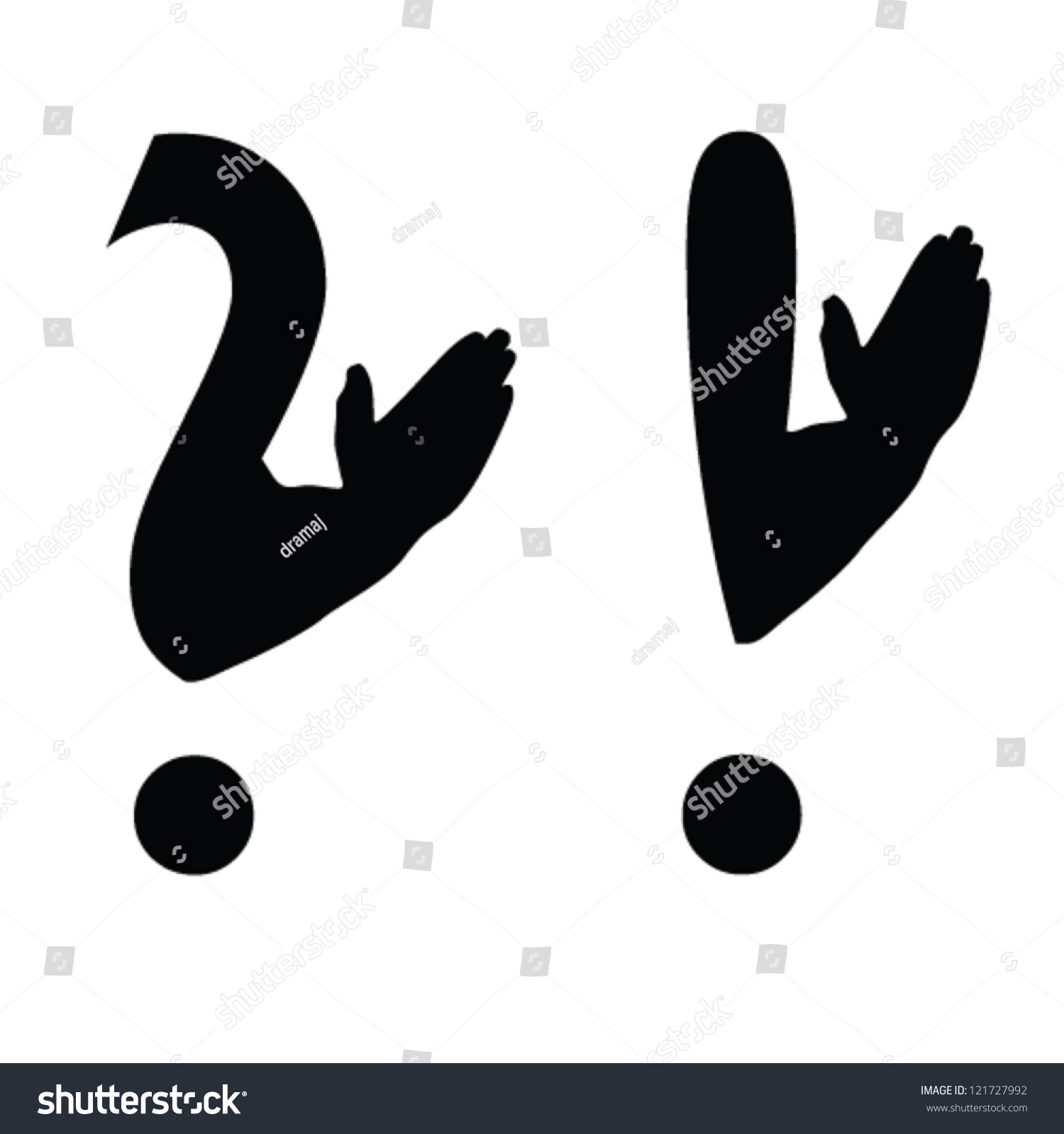 Question Mark Arms Vector Illustration: vector de stock (libre de ...