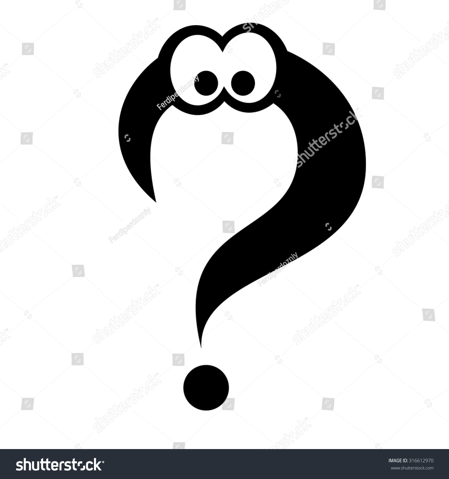 Question Mark Eyes Stock Vector (Royalty Free) 316612970