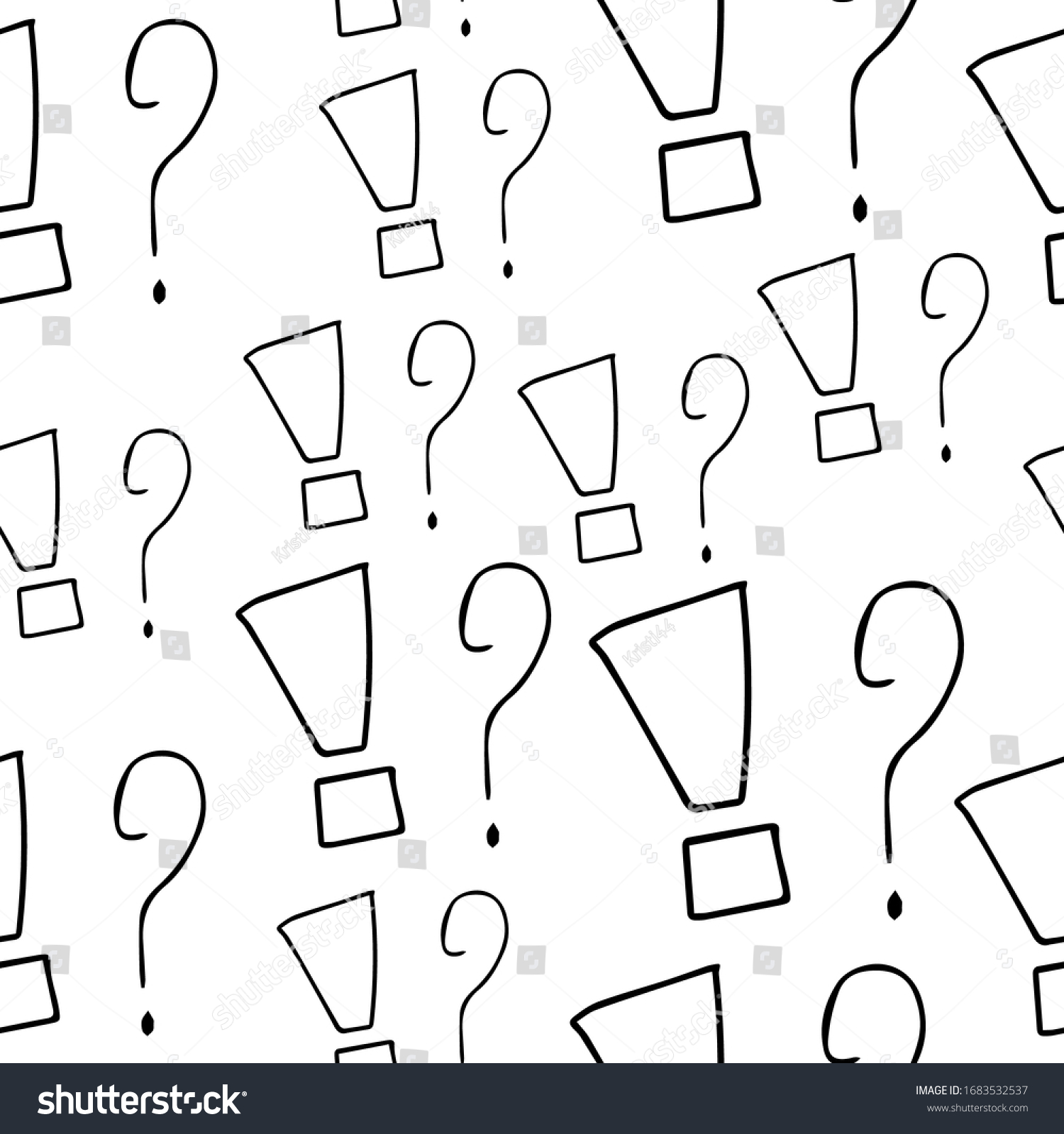 Question Marks Exclamation Mark Seamless Pattern Stock Vector (Royalty ...