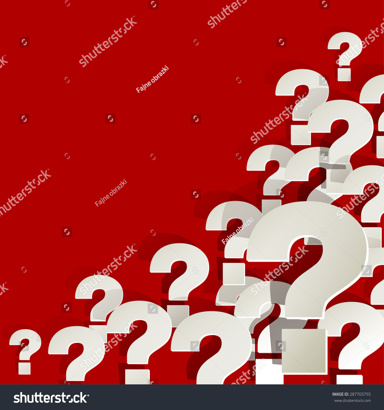 Question Marks Corner On Red Background: vector de stock (libre de ...