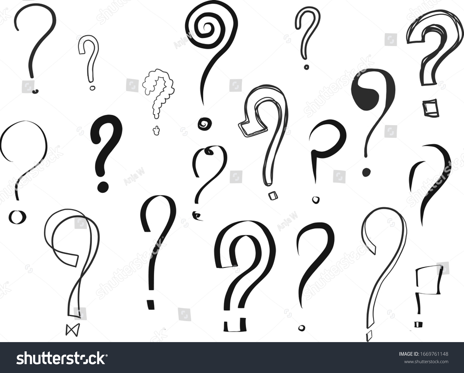 Question Marks Interrogation Points Vector Hand: เวกเตอร์สต็อก (ปลอดค่า ...