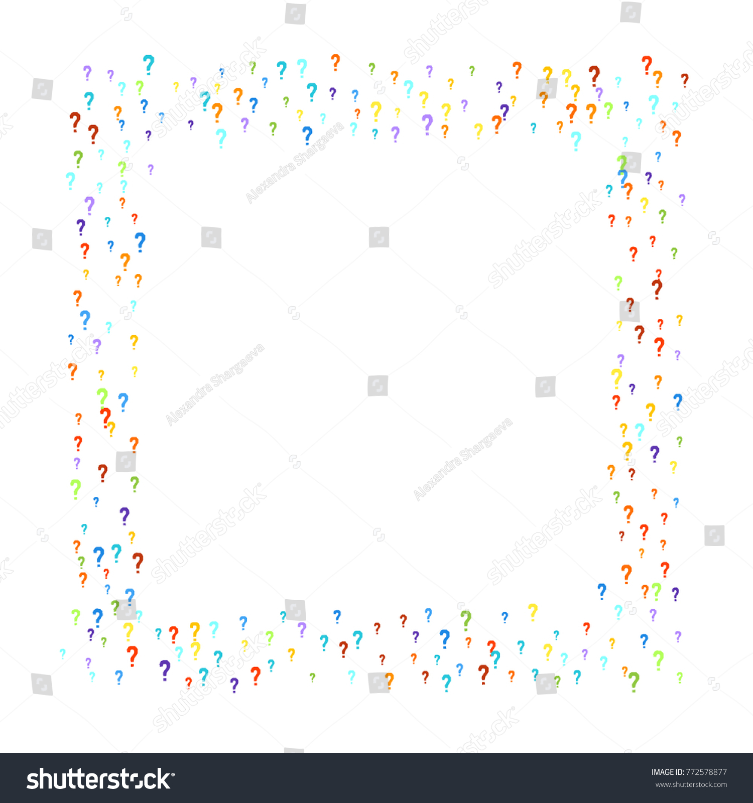 Question Marks Scattered On White Background Stock Vector (Royalty Free ...