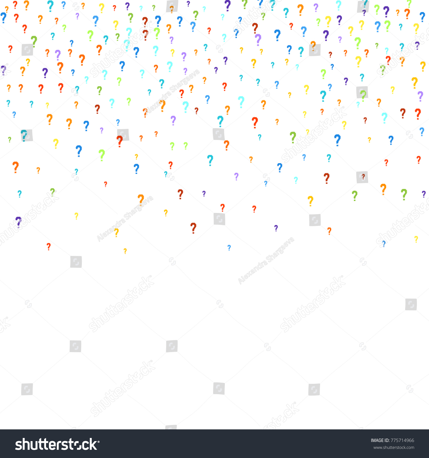 Question Marks Scattered On White Background: vector de stock (libre de ...