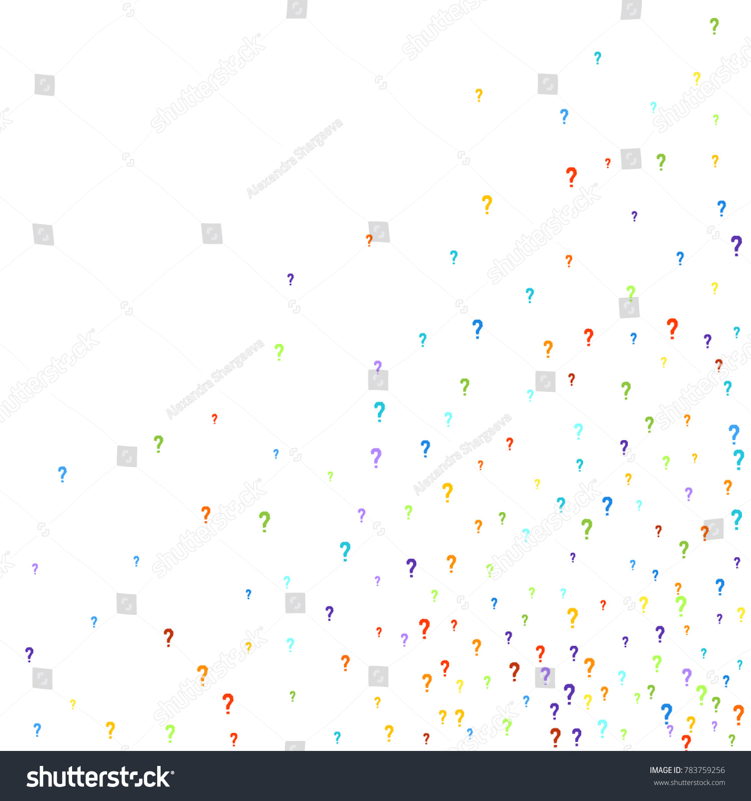 Question Marks Scattered On White Background Stock Vector (Royalty Free ...