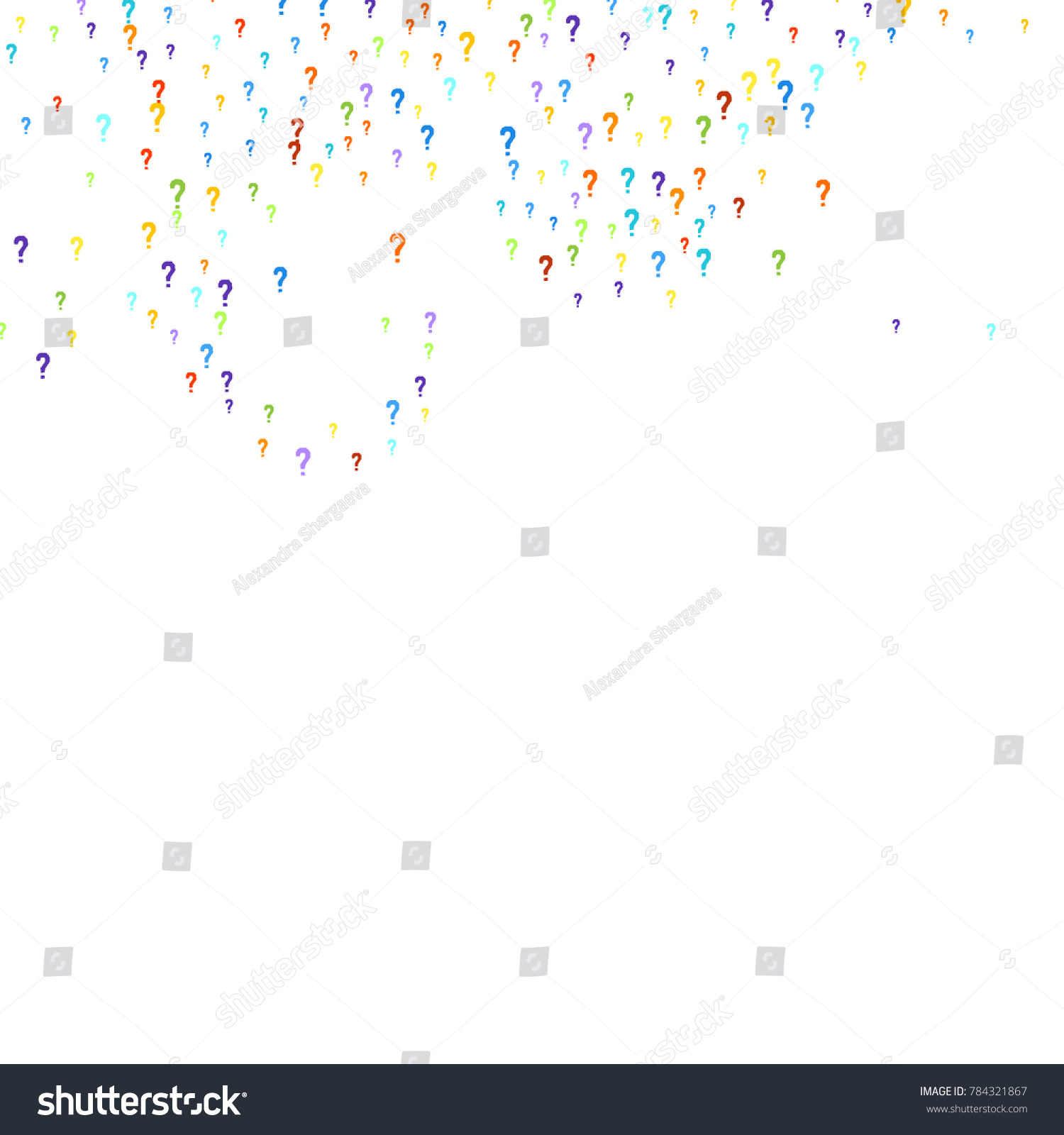 Question Marks Scattered On White Background Stock Vector (Royalty Free ...