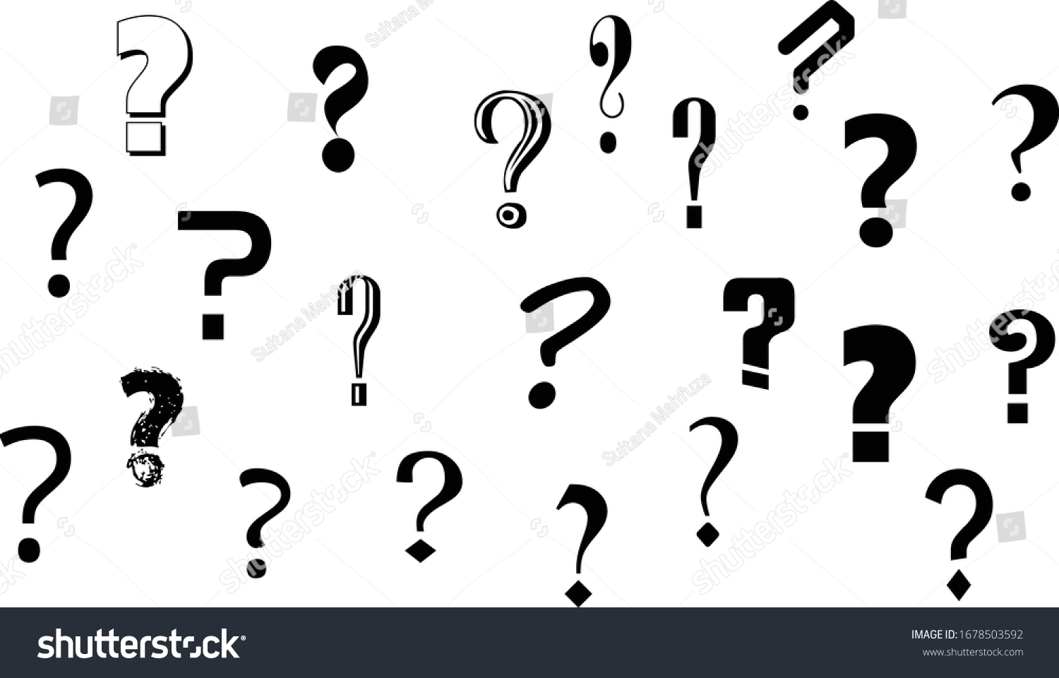 Vektor Stok Question Marks Vector Set Vector Illustration (Tanpa ...