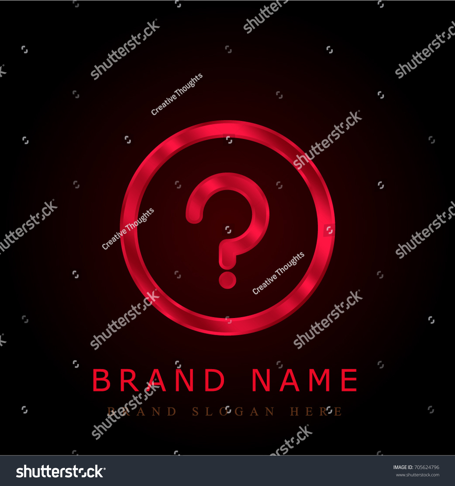 Question Red Chromium Metallic Logo Stock Vector (Royalty Free ...