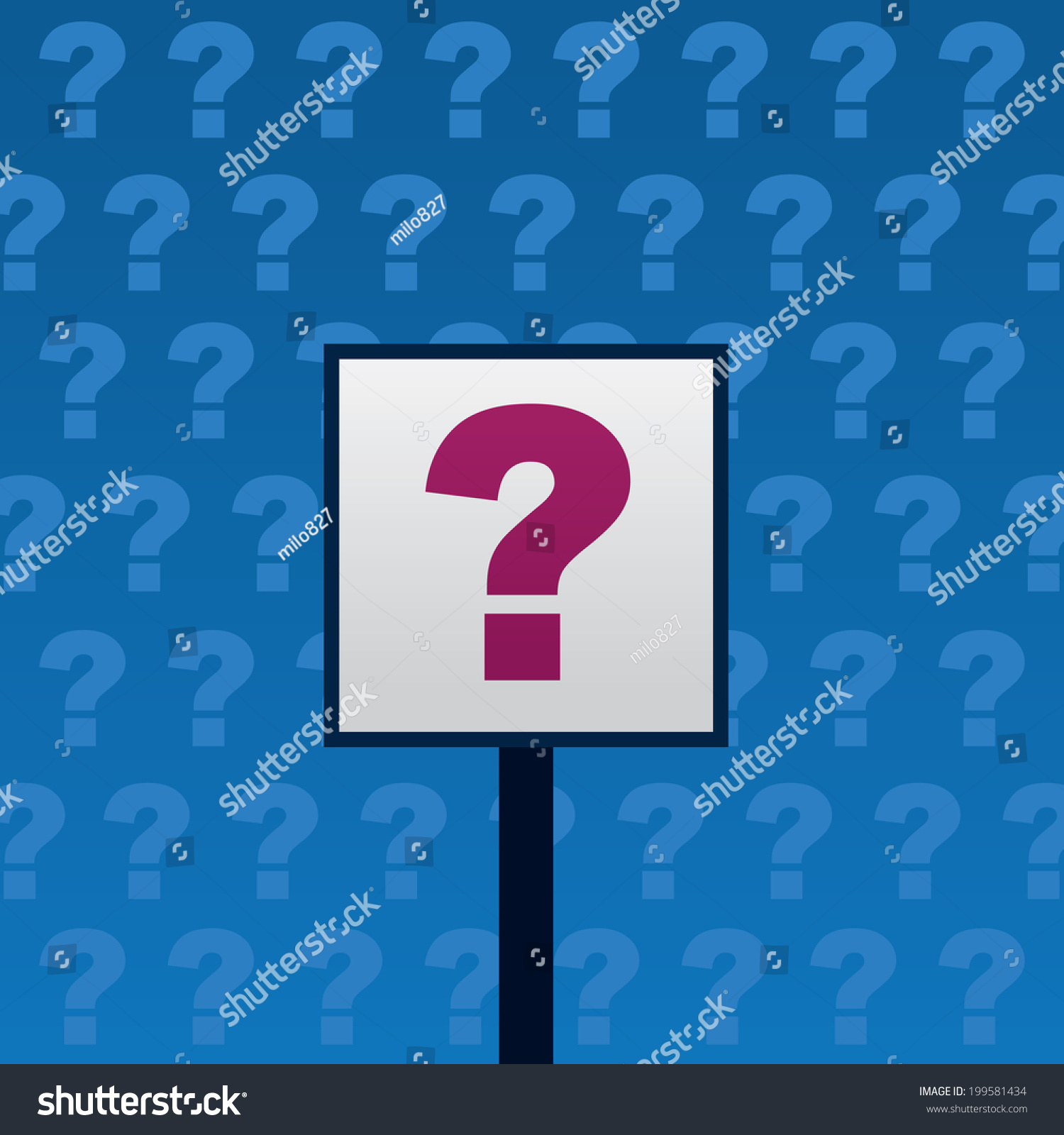 Question Sign Blue Background Stock Vector (Royalty Free) 199581434