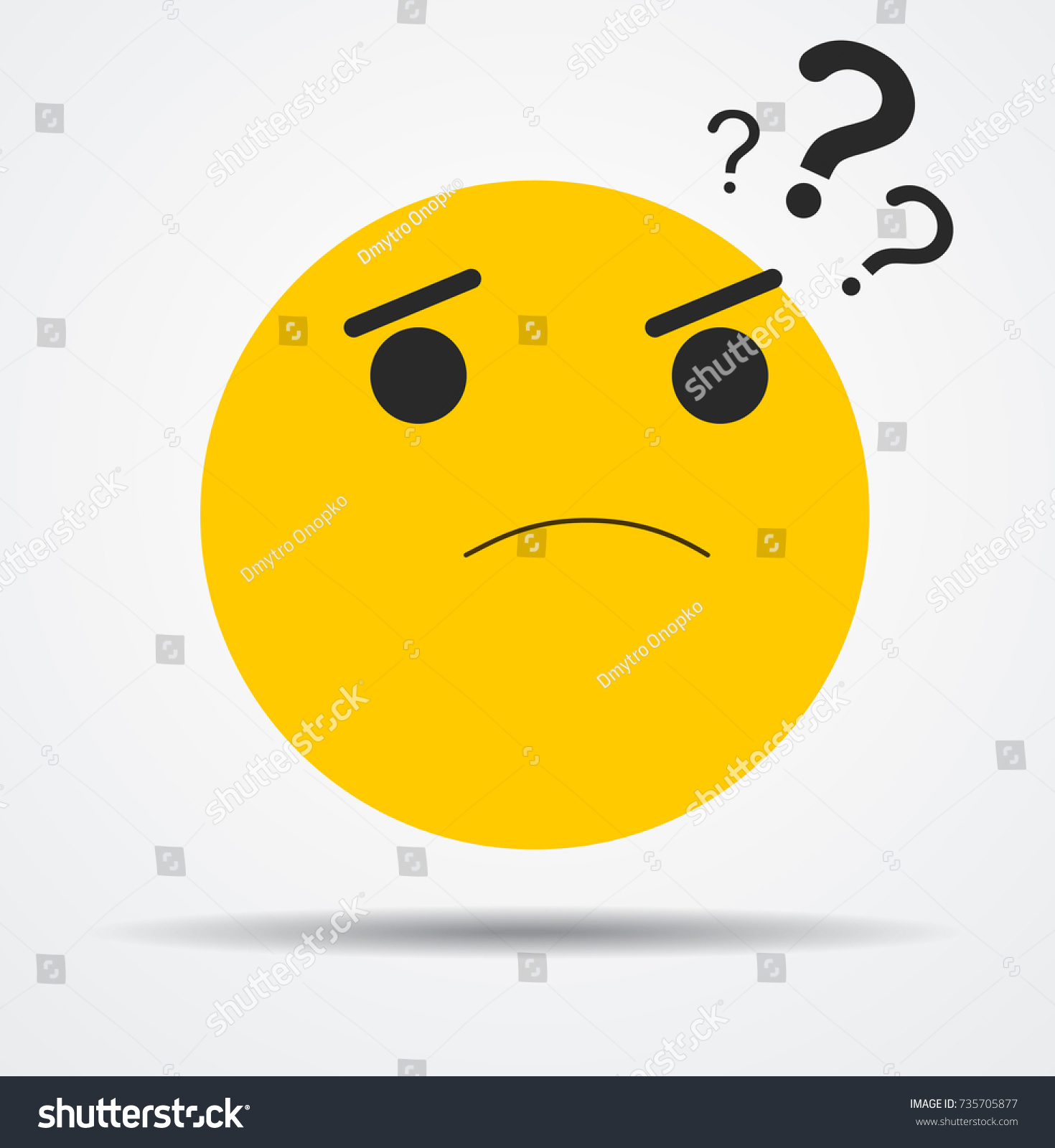 Questioning Emoticon Flat Design Stock Vector (Royalty Free) 735705877 ...