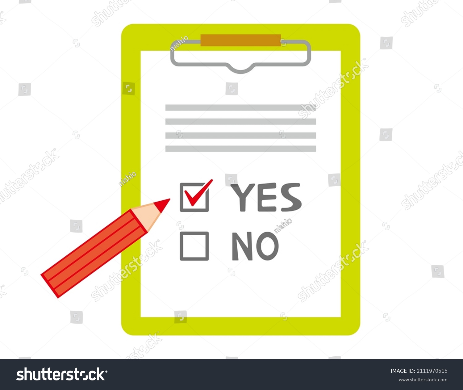 Questionnaire Check Marks Stock Vector (Royalty Free) 2111970515 ...