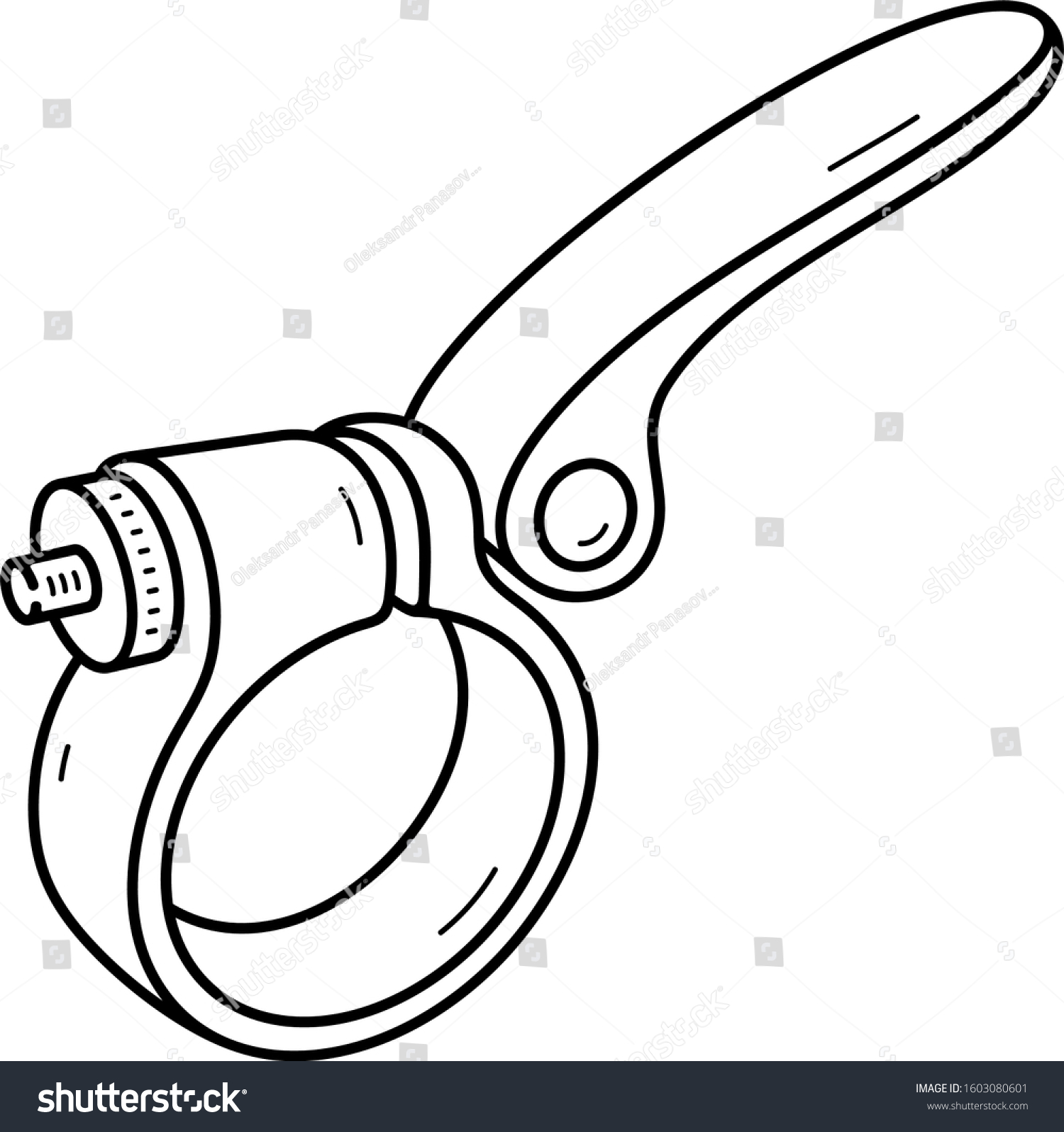 Quick Release Bicycle Clamp Vector Outline Stock Vector (Royalty Free ...