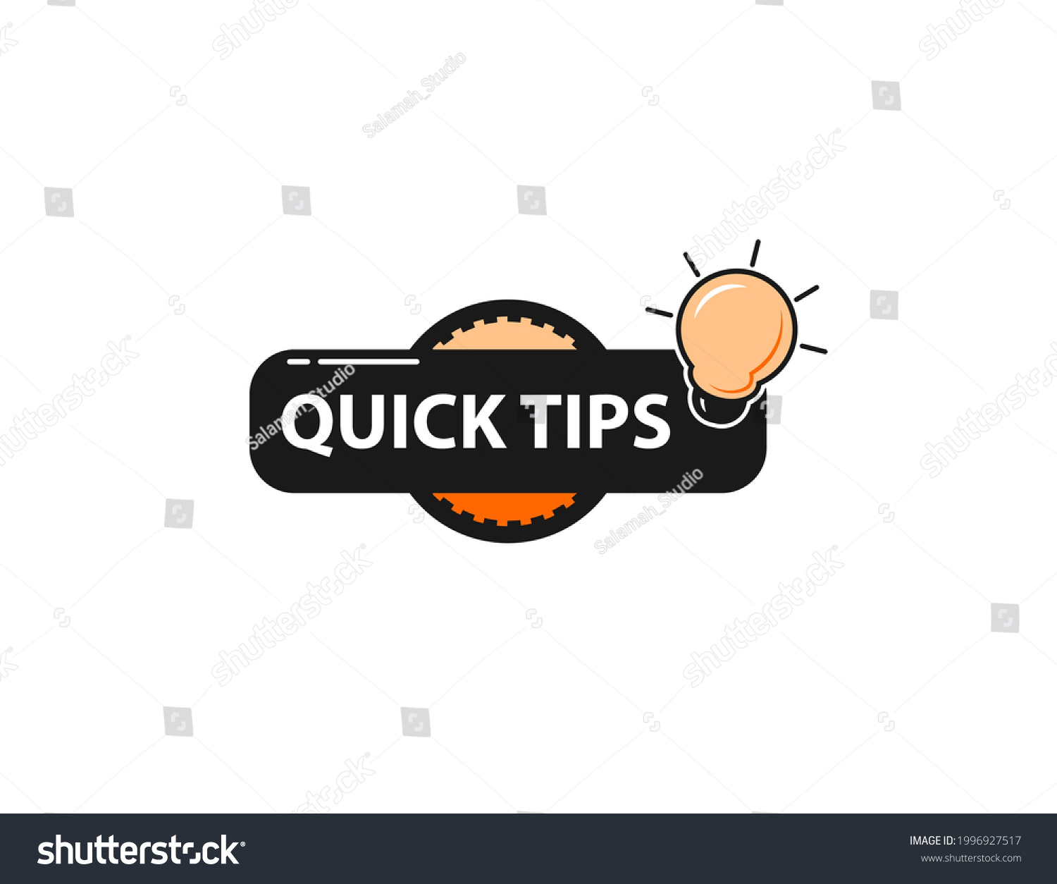 Quick Tips Flat Label Design Template Stock Vector (Royalty Free ...