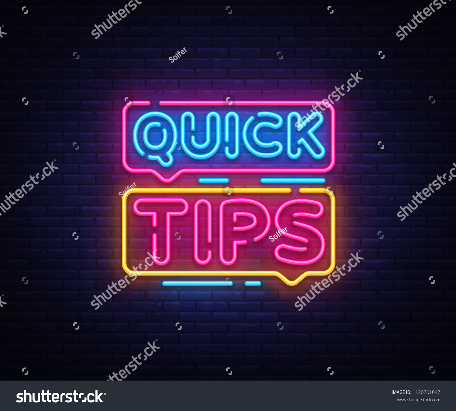 Quick Tips Neon Sign Vector Design Stock Vector (Royalty Free ...