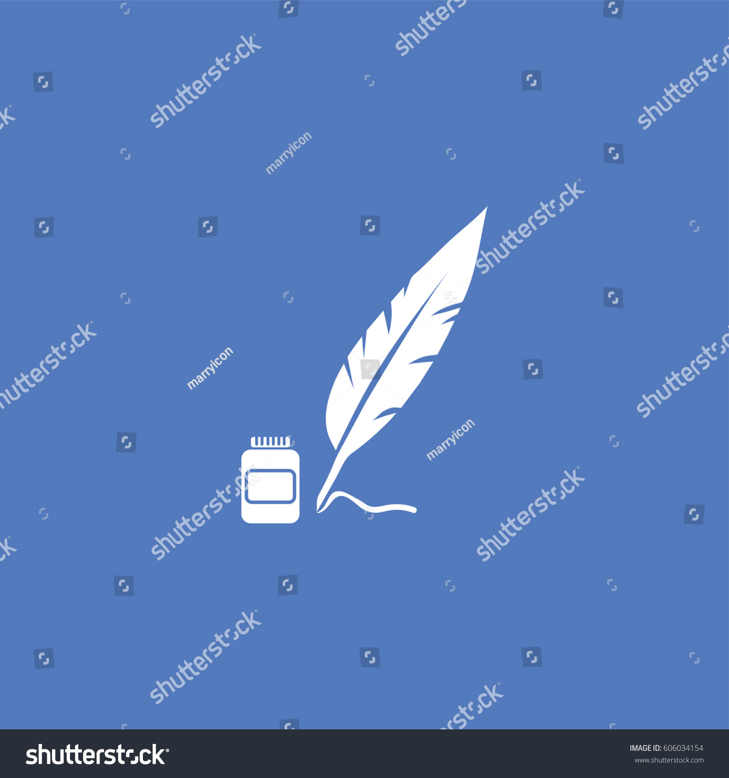 Quill Icon Stock Vector (Royalty Free) 606034154 | Shutterstock