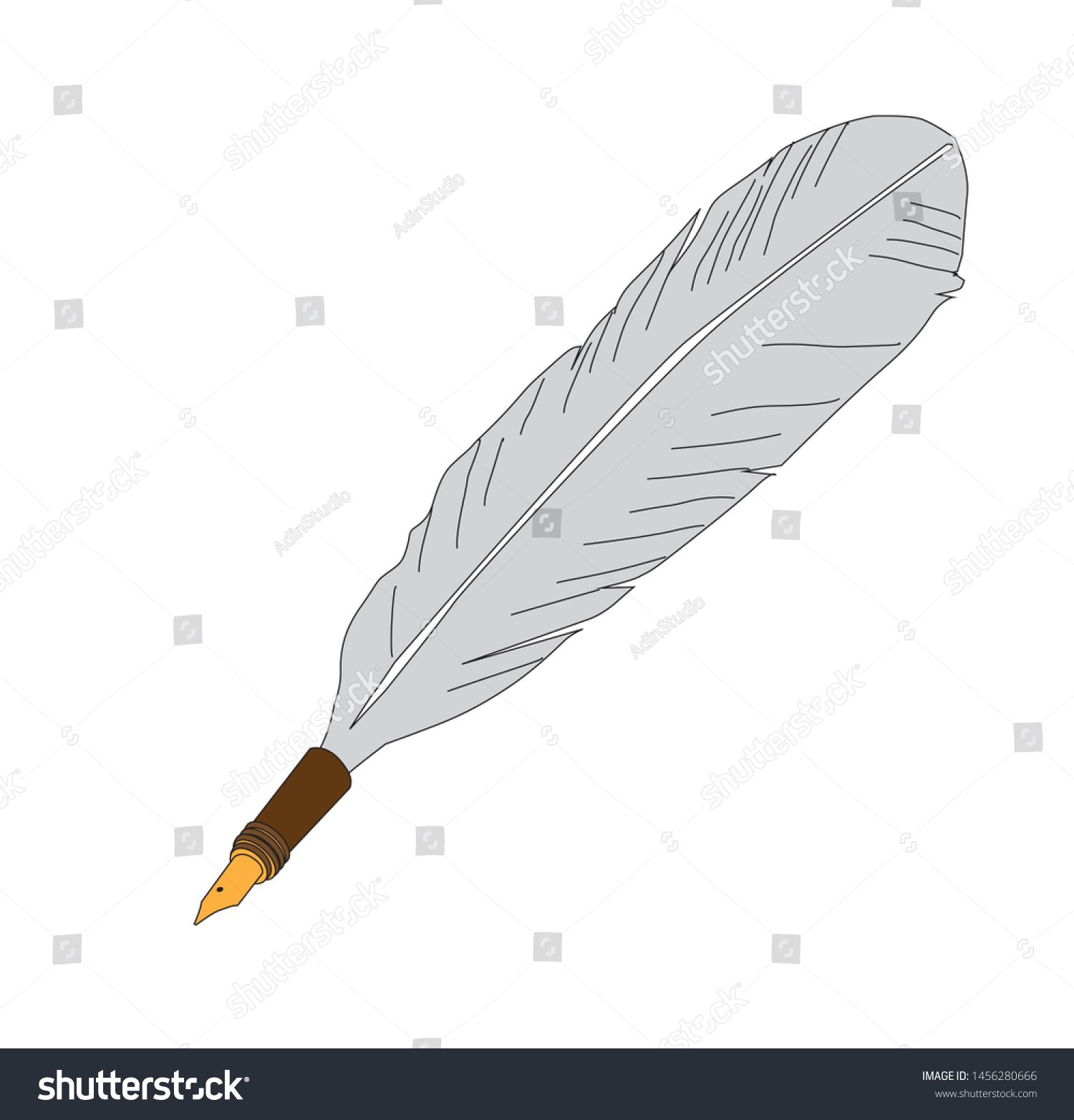 Quill White Background Vector Illustration Stock Vector (Royalty Free ...