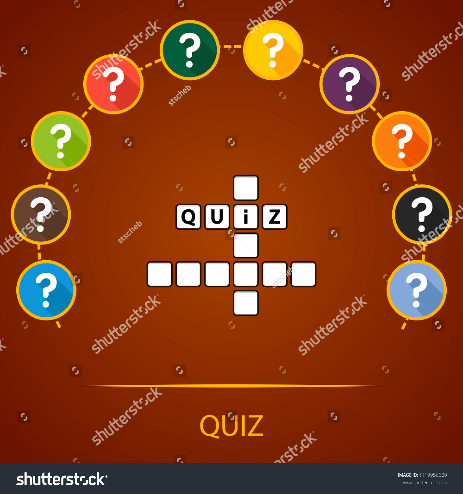 Quiz Flat Icons Concept Vector Illustration Stock Vector (Royalty Free ...