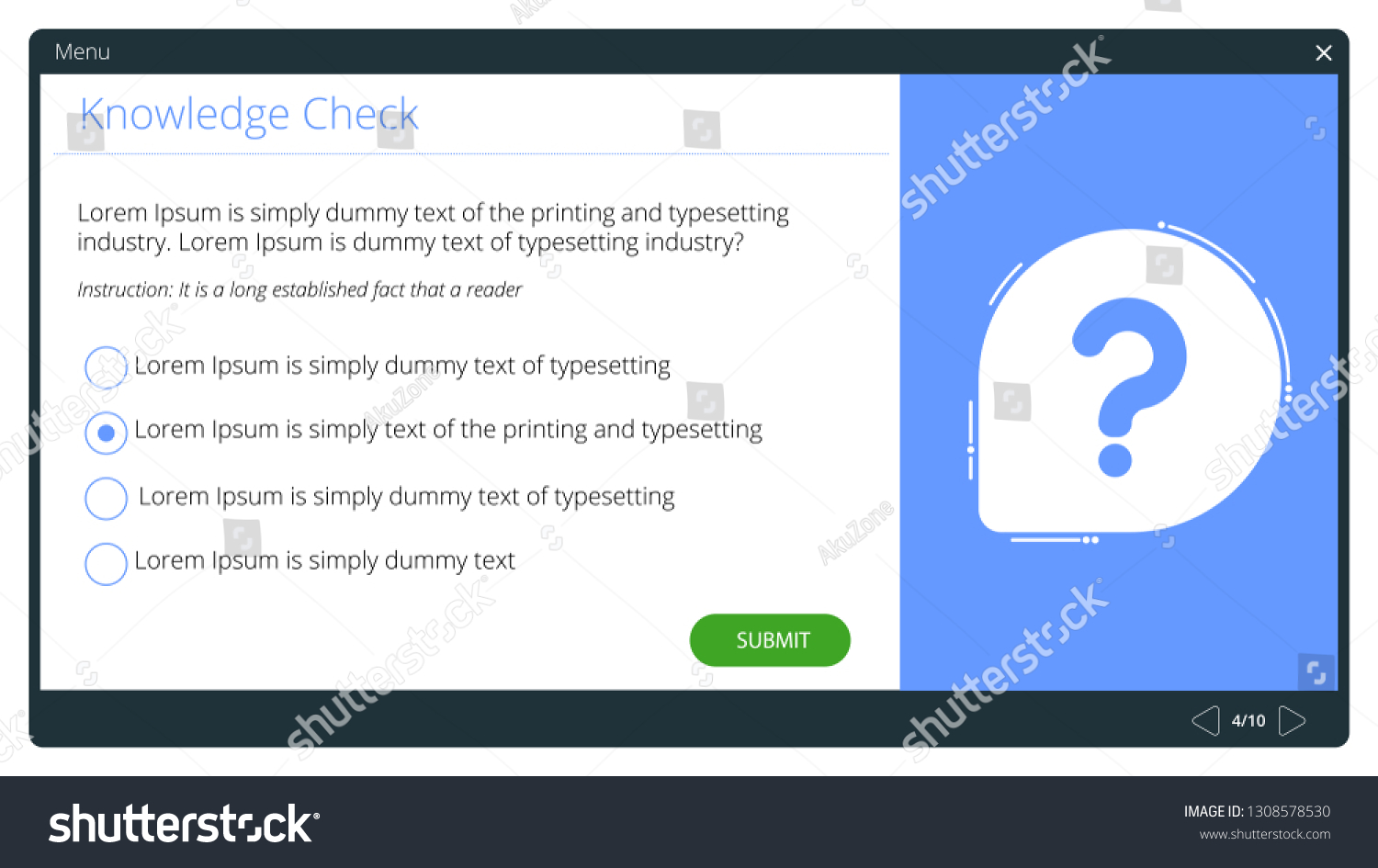 Quiz Layout Question Mark Assessment Template Stock Vector (Royalty ...