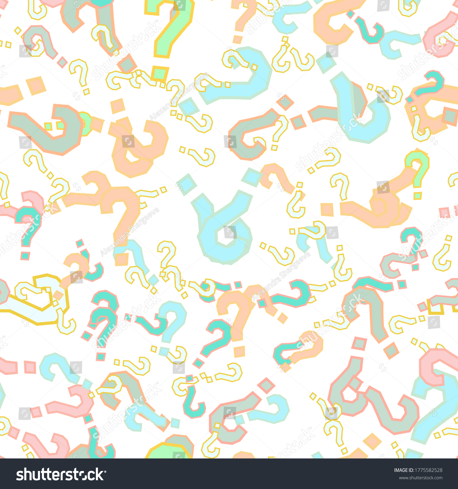 Quiz Seamless Pattern Question Marks Doubt Stock Vector (Royalty Free ...