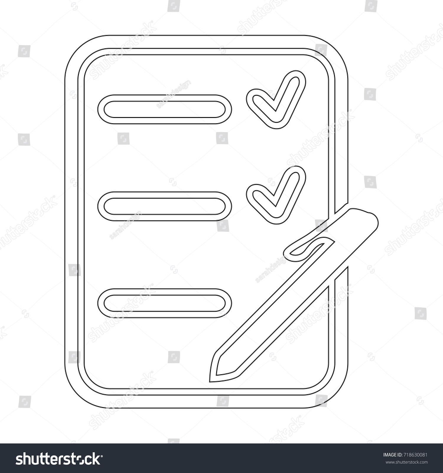 Quiz Testpaper Icon Stock Vector (Royalty Free) 718630081 | Shutterstock