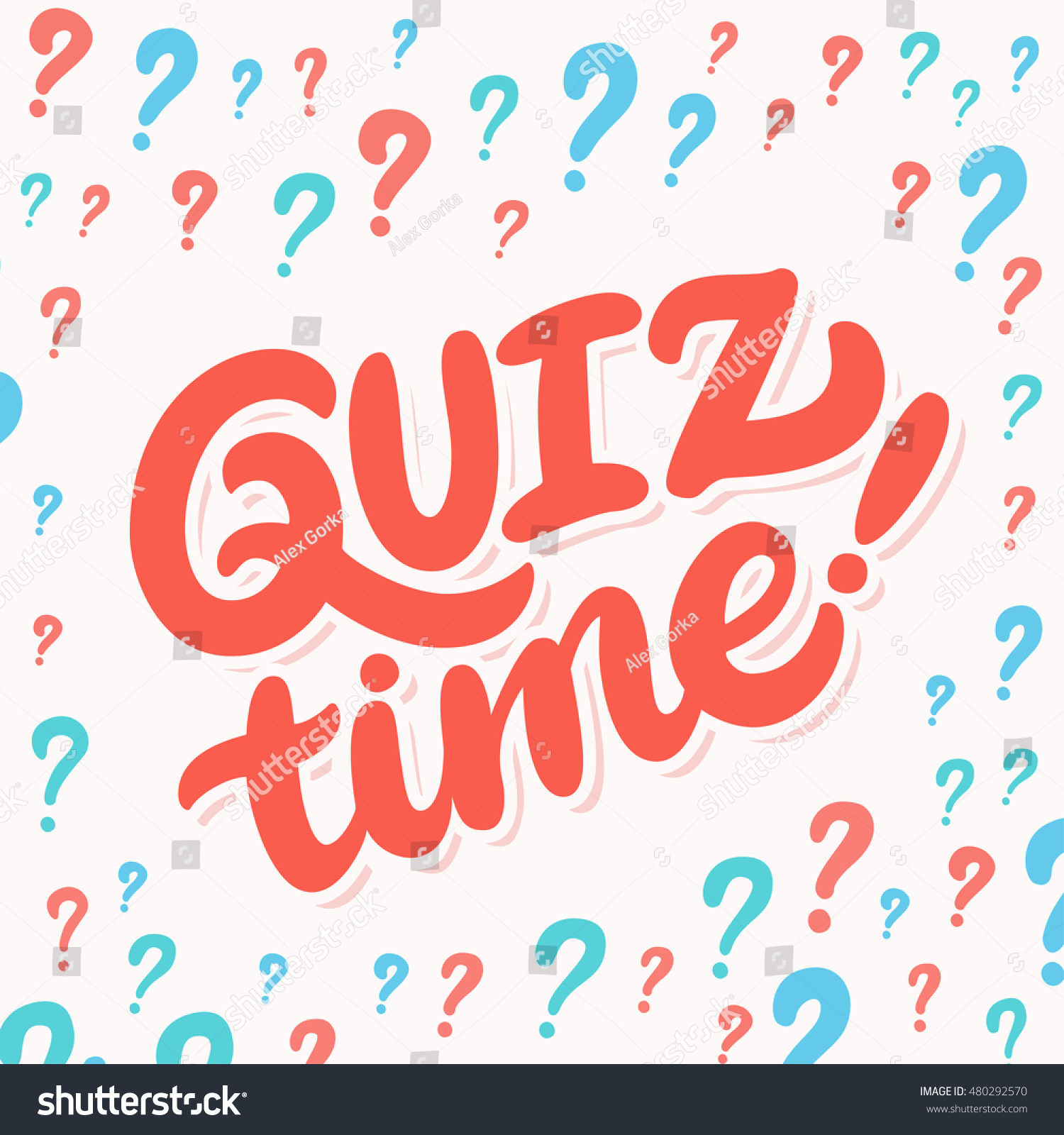 Quiz Time Lettering: เวกเตอร์สต็อก (ปลอดค่าลิขสิทธิ์) 480292570