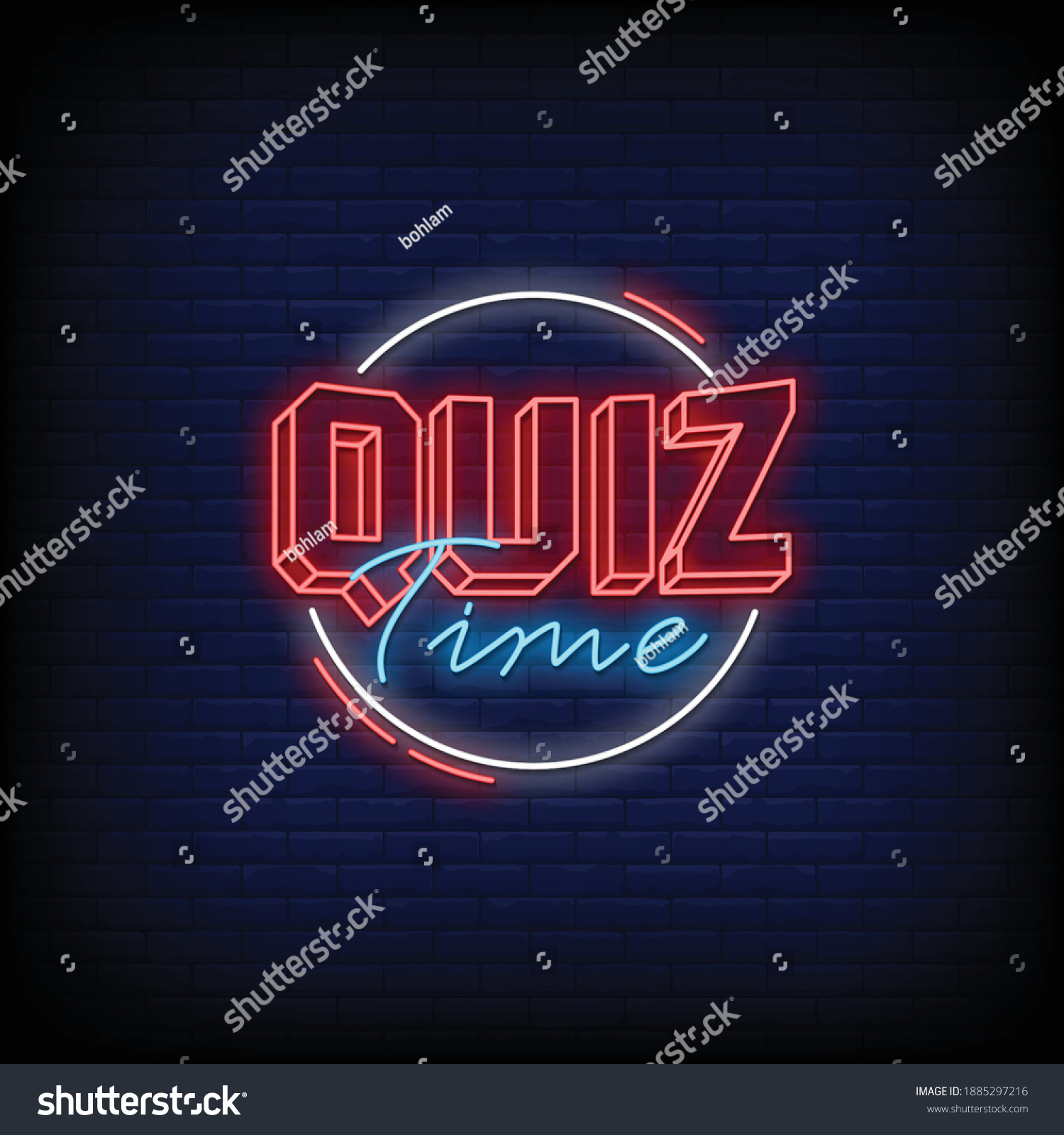 Quiz Time Neon Signs Style Text Stock Vector (Royalty Free) 1885297216 ...
