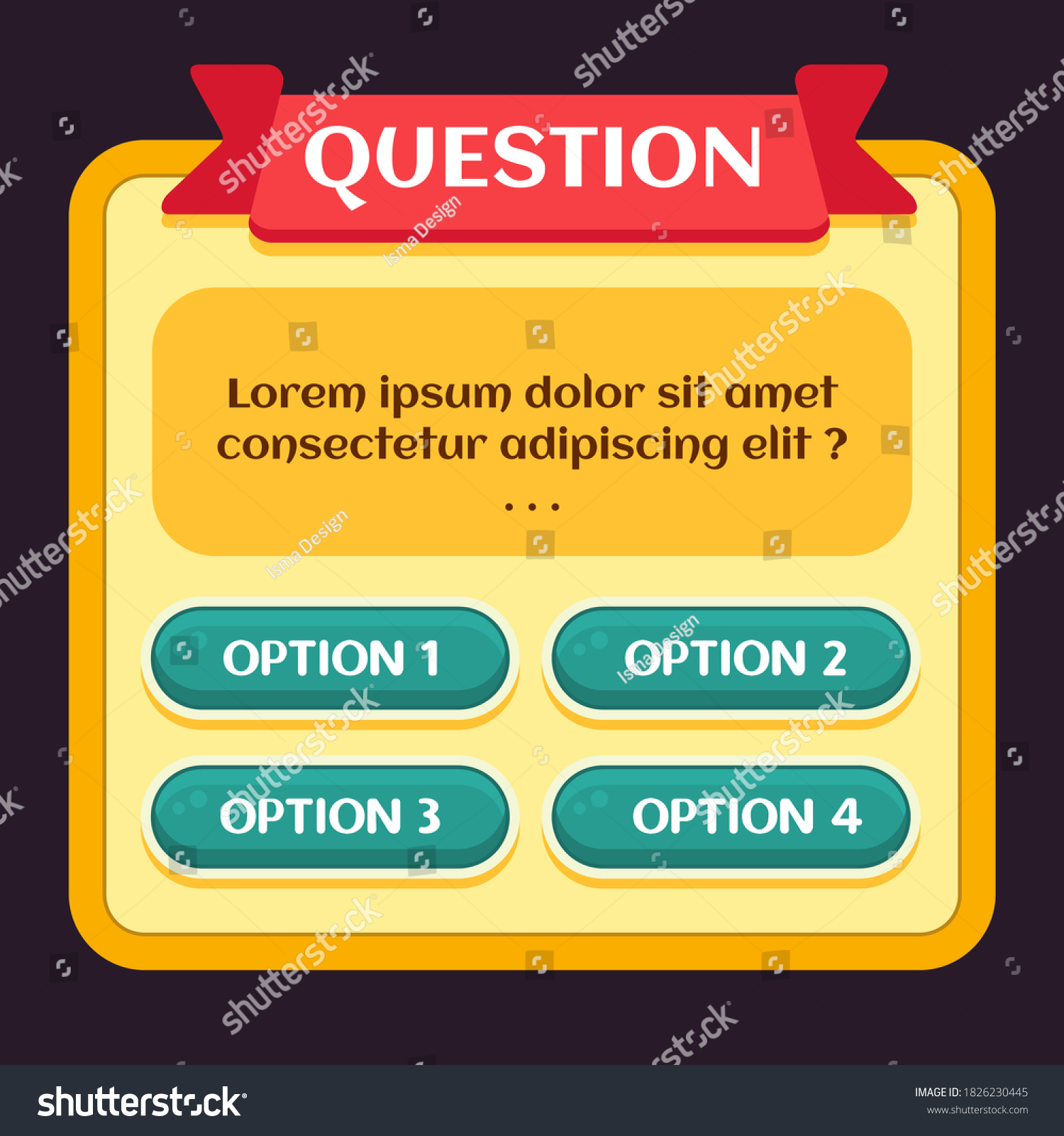 Quiz Vector Template This Design Use: vetor stock (livre de direitos ...