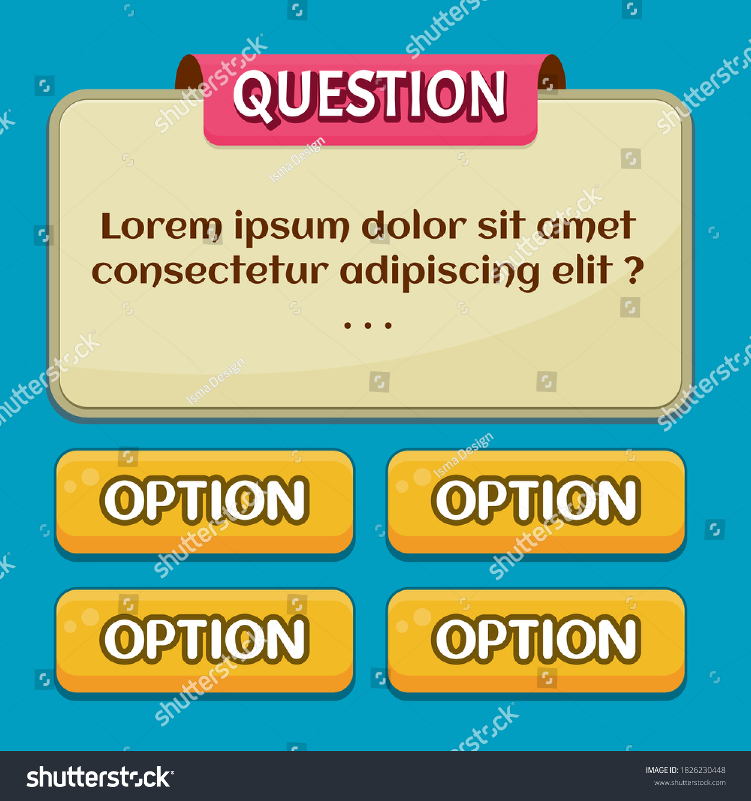 Quiz Vector Template This Design Use Stock Vector (Royalty Free ...