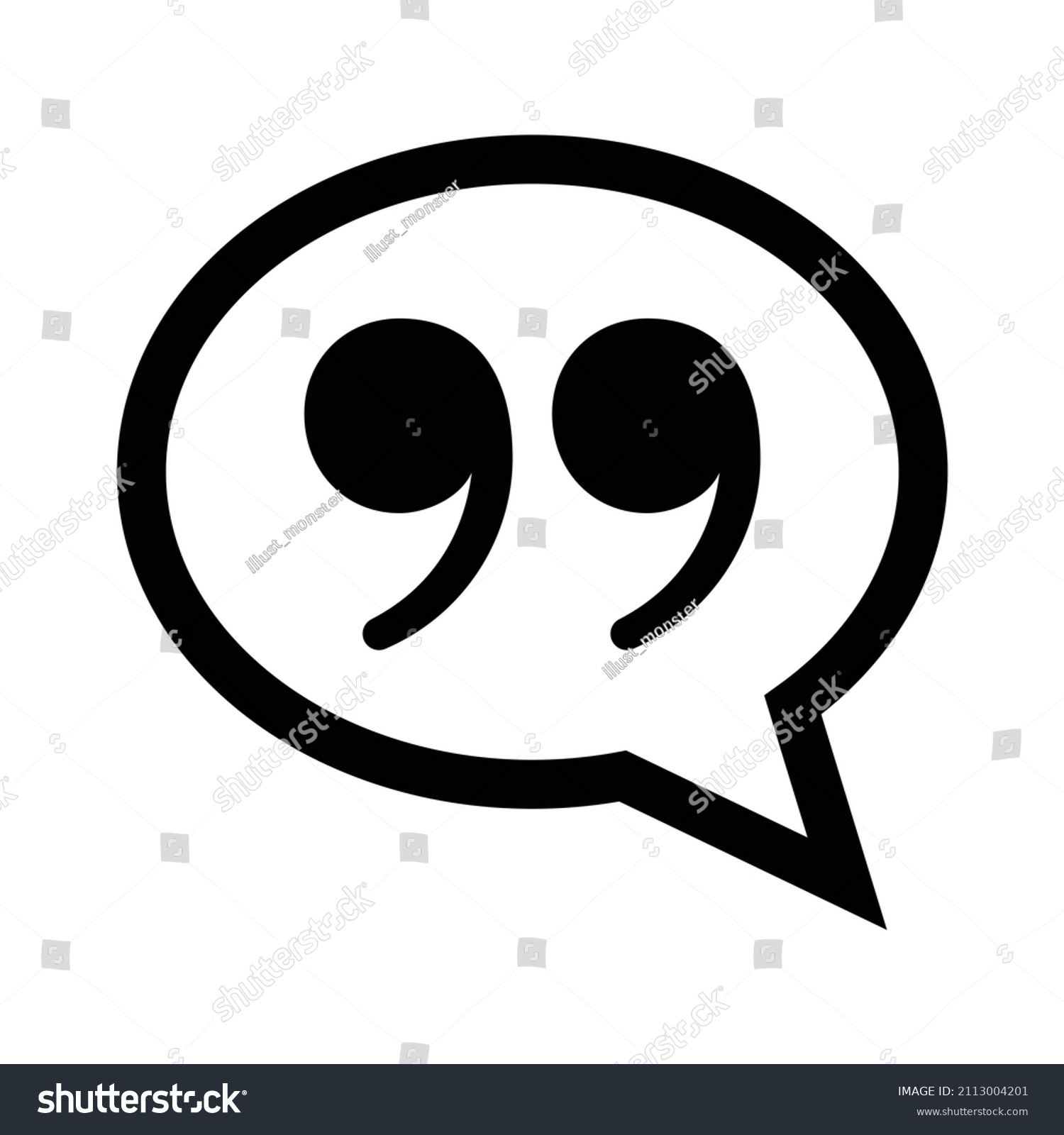 Quotation Balloon Icon Double Quotation Marks Stock Vector (Royalty ...