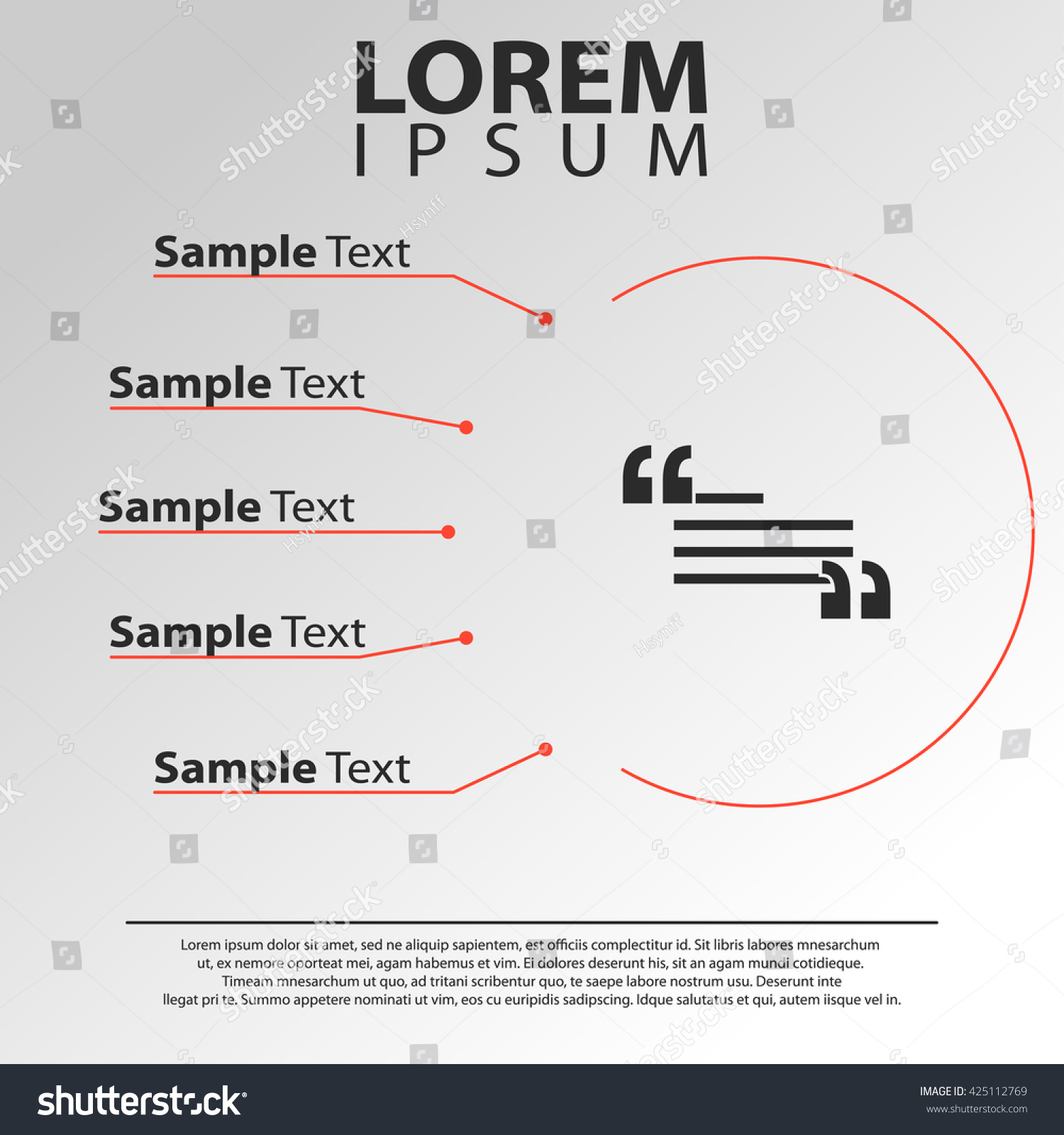 Quotation Icon Quote Infographics Template Stock Vector (Royalty Free ...