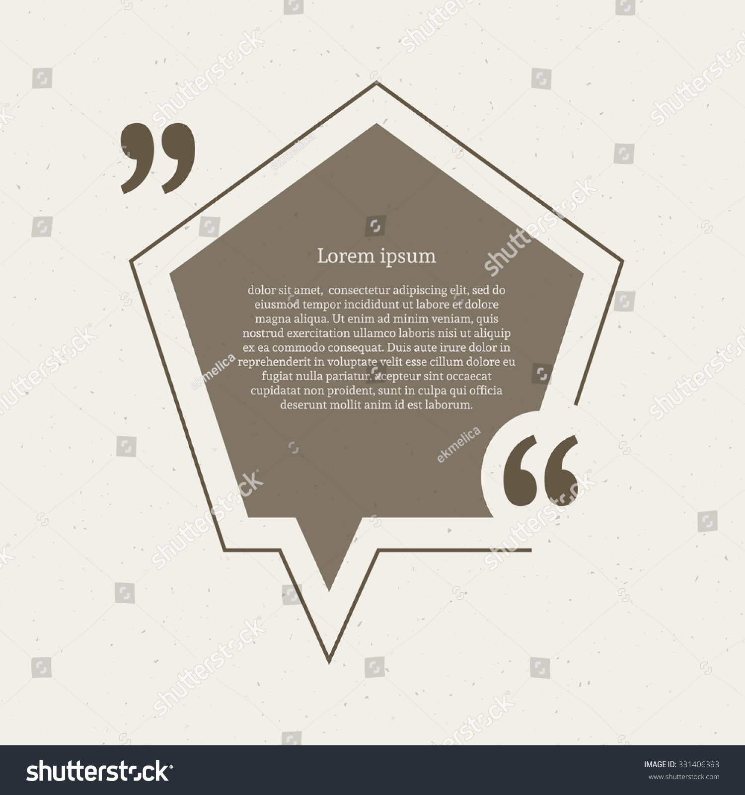 Quotation Mark Speech Bubble Empty Quote Stock Vector (Royalty Free ...