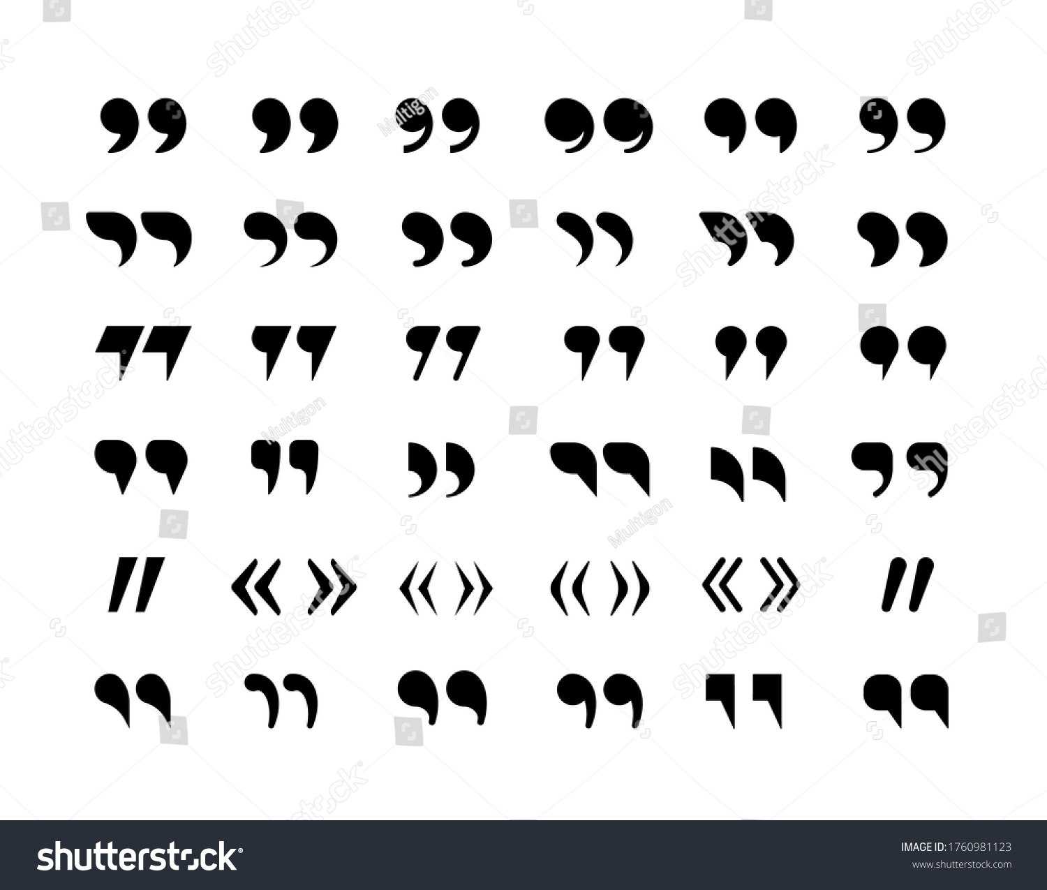 Quotation Marks Set Black Quotation Marks Stock Vector (Royalty Free ...