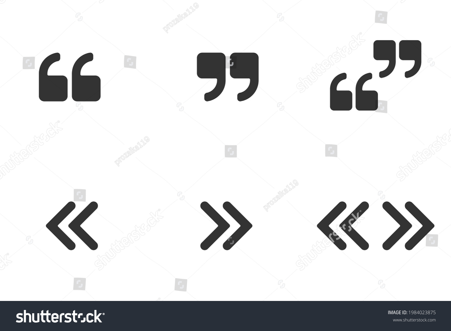 Quotation Marks Set Black Quotation Marks Stock Vector (Royalty Free ...