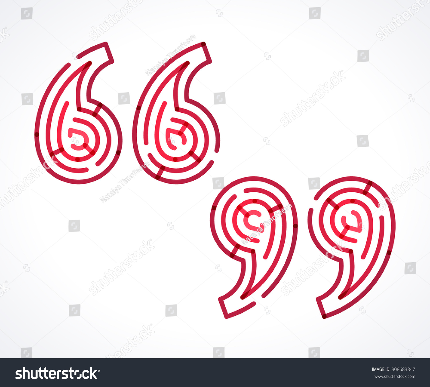 Quotation Marks Symbol Transparent Overlapping Red: vector de stock ...