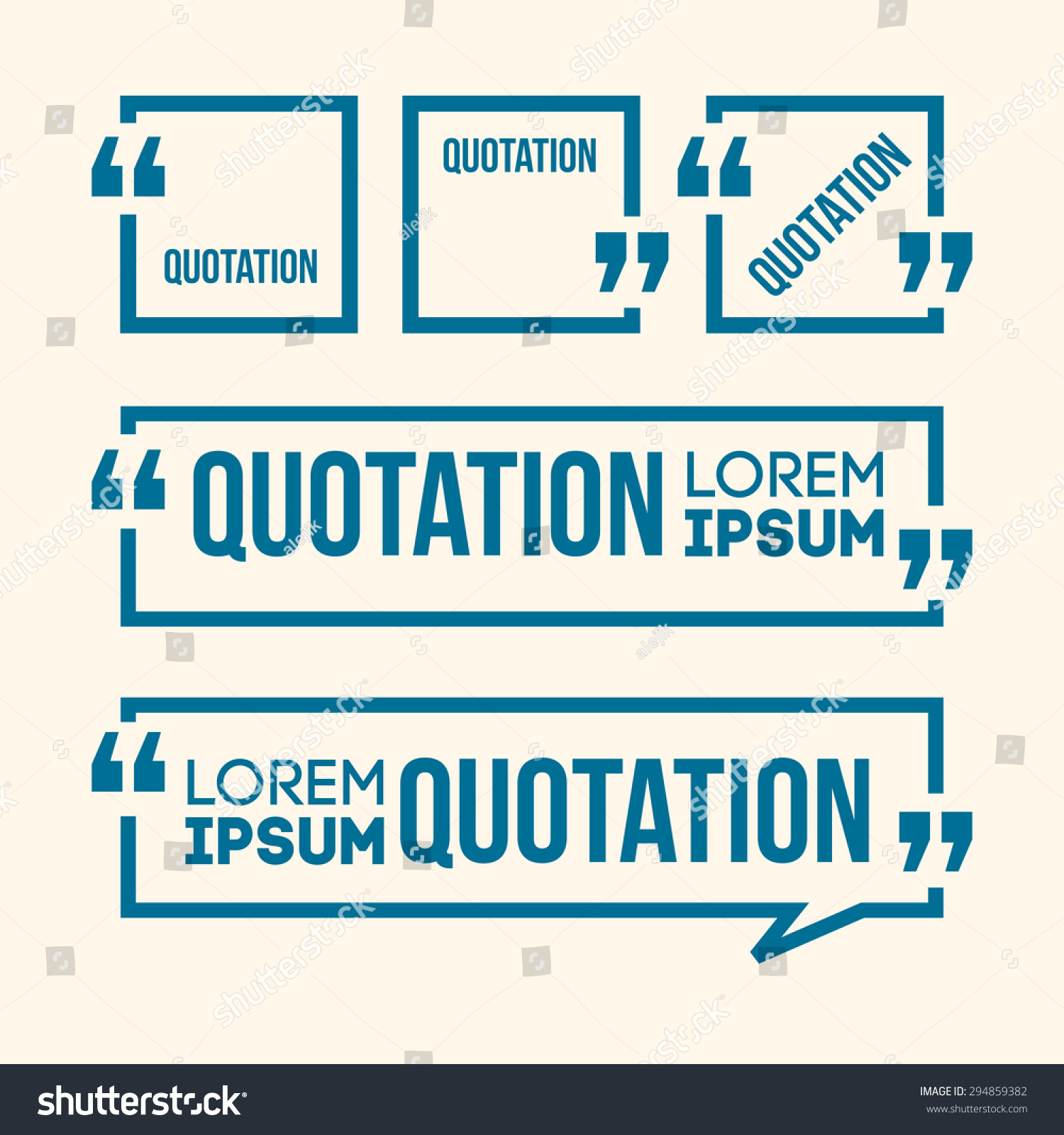Quotation Speech Banner Quote Vector Set Stock Vector (Royalty Free ...