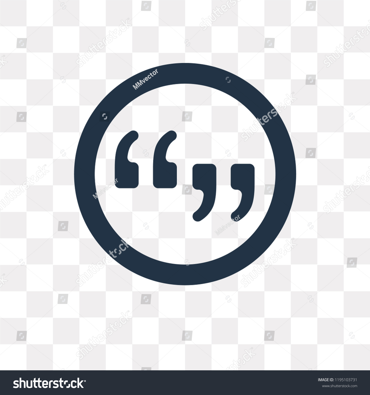 Quotation Vector Icon Isolated On Transparent Stock Vector (Royalty ...