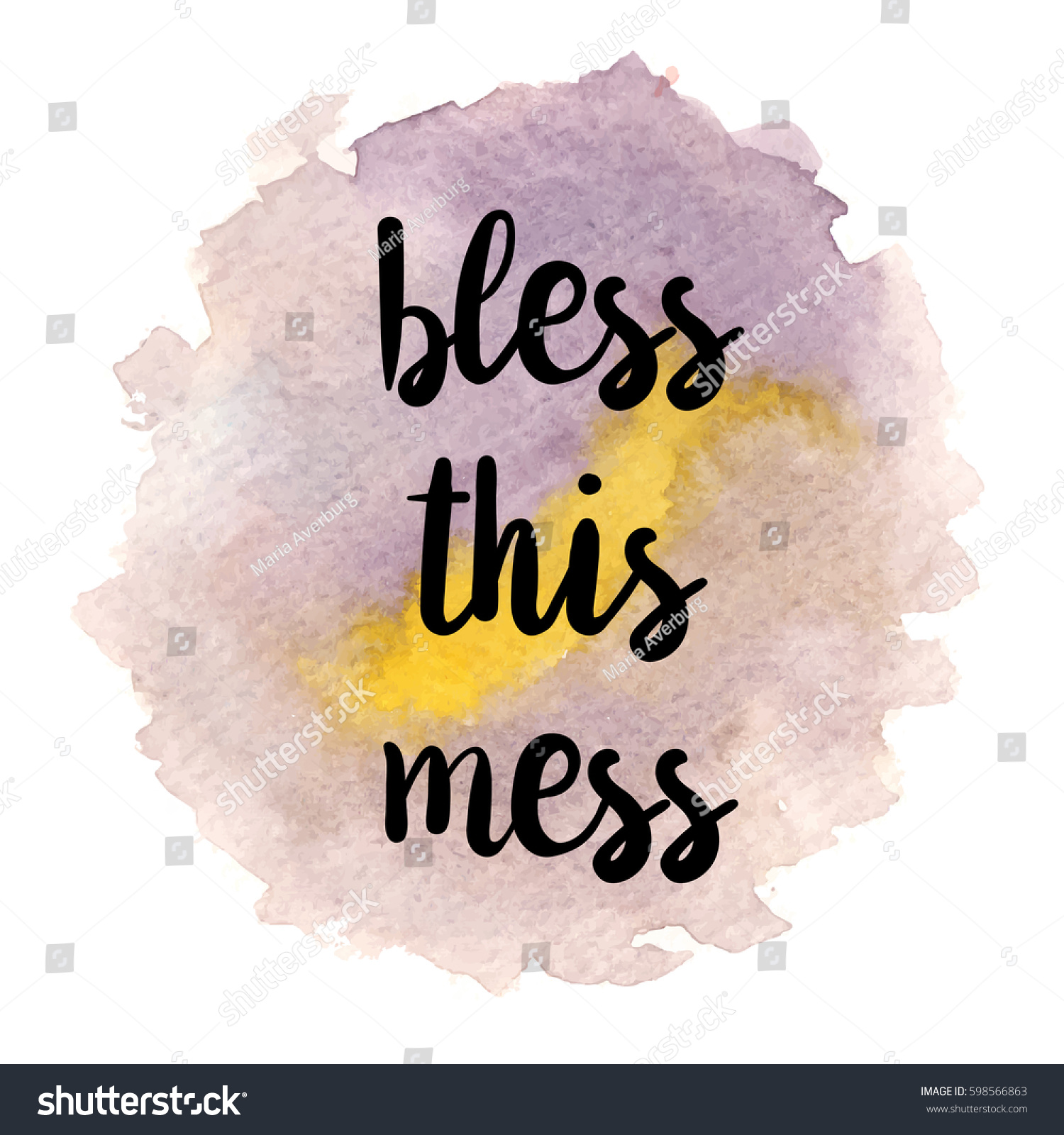 Quote Bless This Mess Vector Illustration: vector de stock (libre de ...