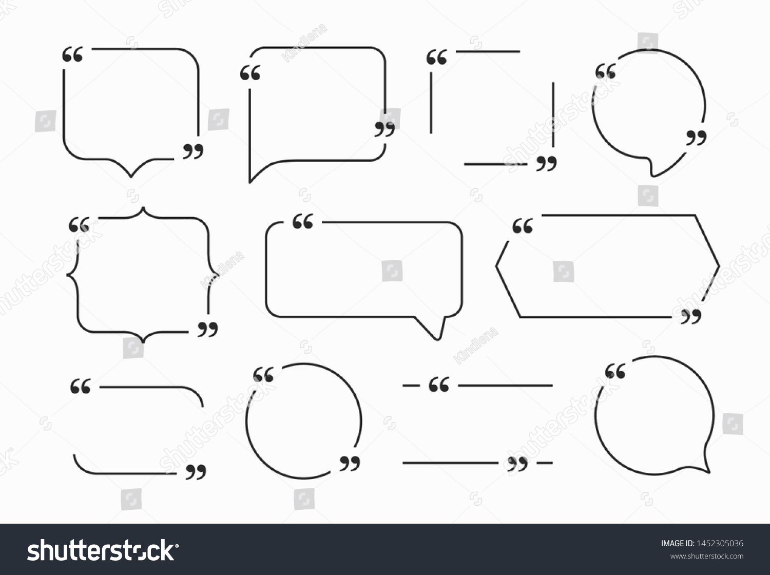 Quote Box Frames Set Isolated On Stock Vector Royalty Free 1452305036 Shutterstock