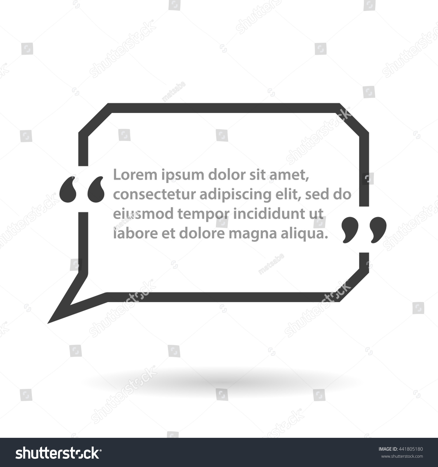 Quote Frame Blank Template Simple Block Stock Vector (Royalty Free ...