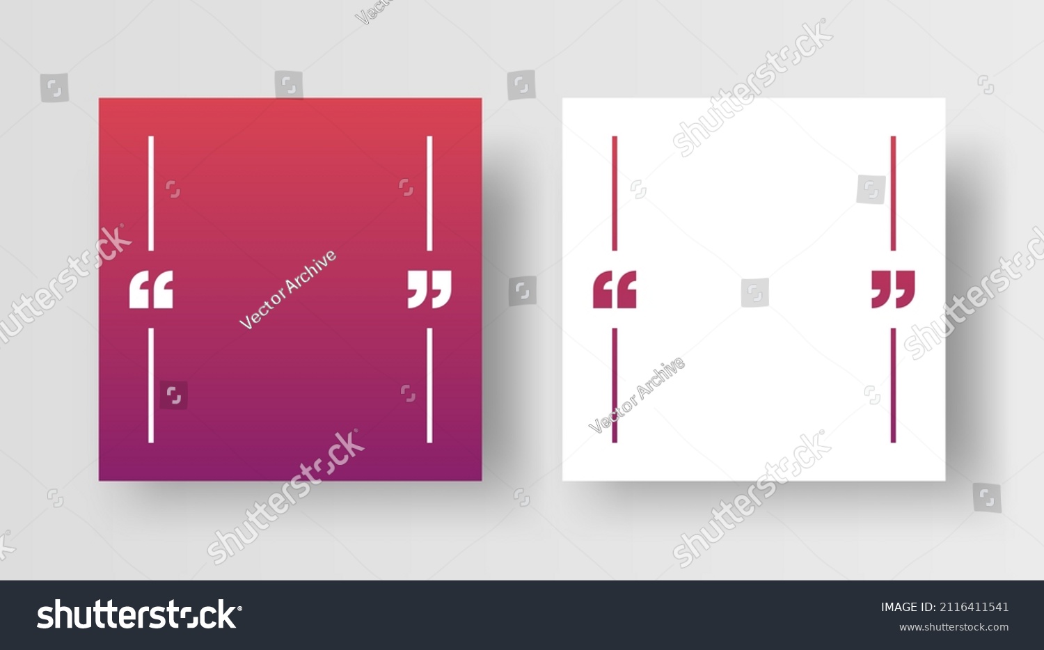 Quote Frame Template Set Quotation Mark Stock Vector (Royalty Free ...