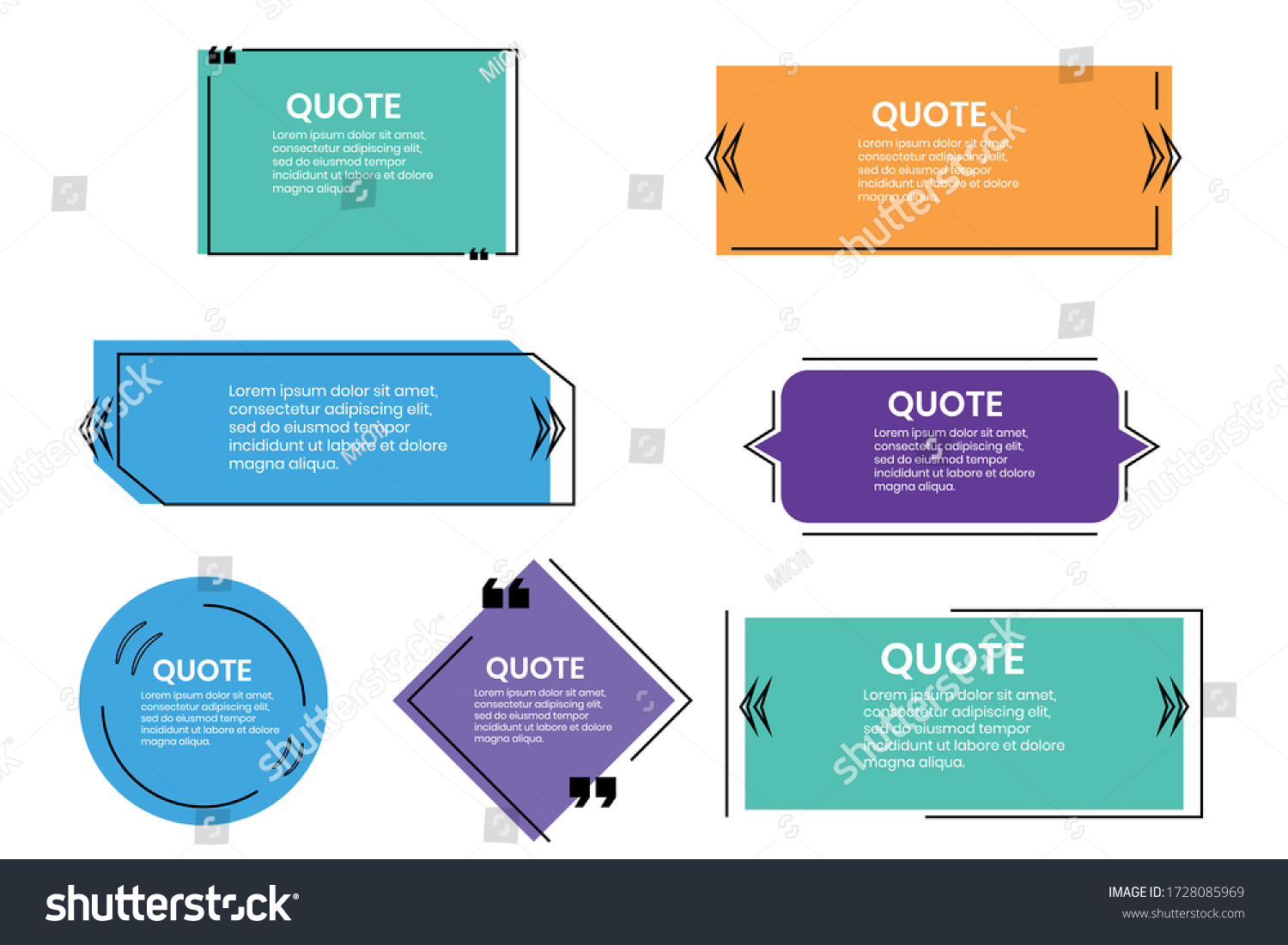 Quote Frames Blank Templates Set On Stock Vector (Royalty Free) 1728085969