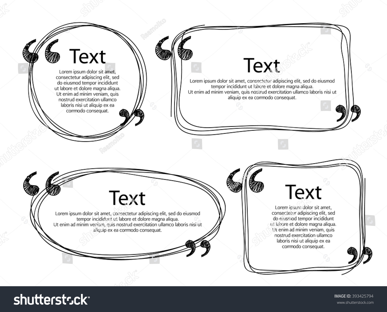 Quote Frames Templates Set Vector Illustration Stock Vector (Royalty ...