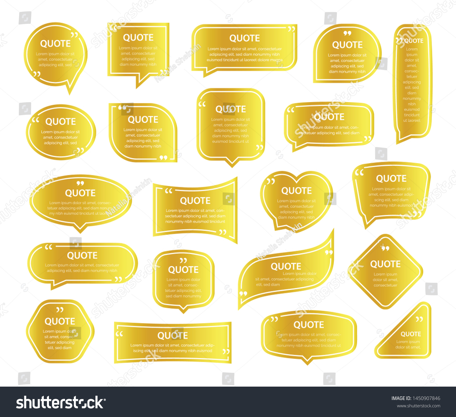Quote Gold Frames Textboxes Blank Template Stock Vector (Royalty Free ...