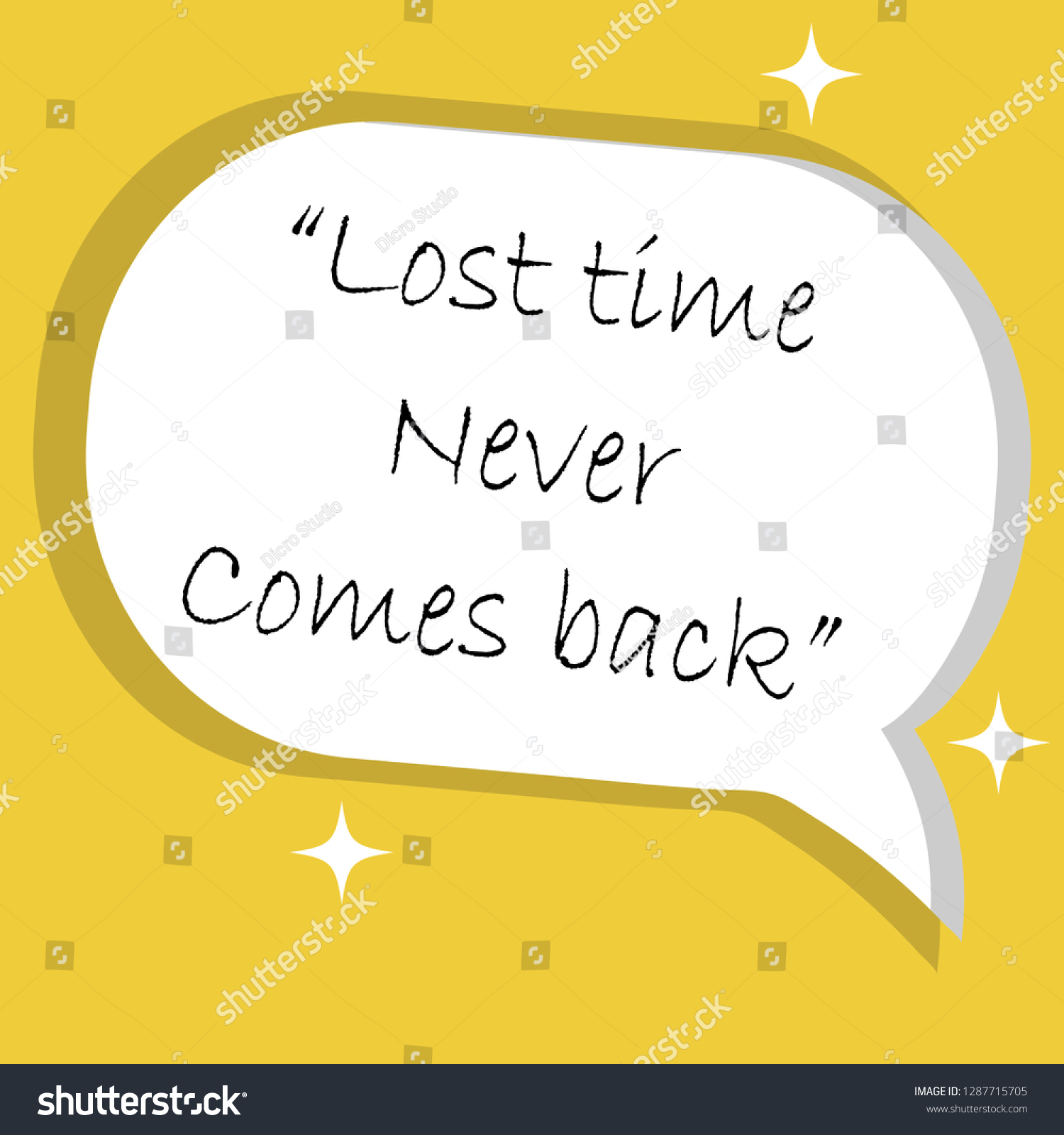 Quote Vector Illustrationlost Time Never Come Stock Vector (Royalty Free) 1287715705