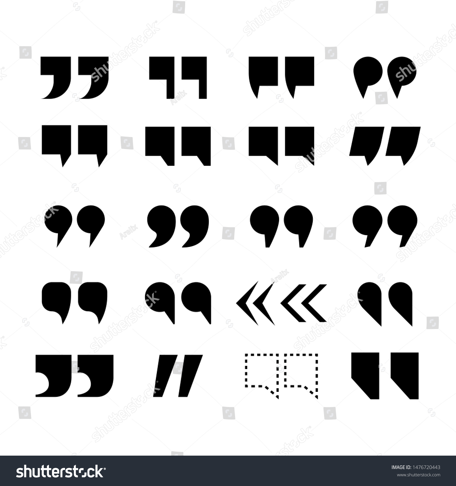 Quotemark Vector Set Quotes Marks Speech Stock Vector (Royalty Free ...