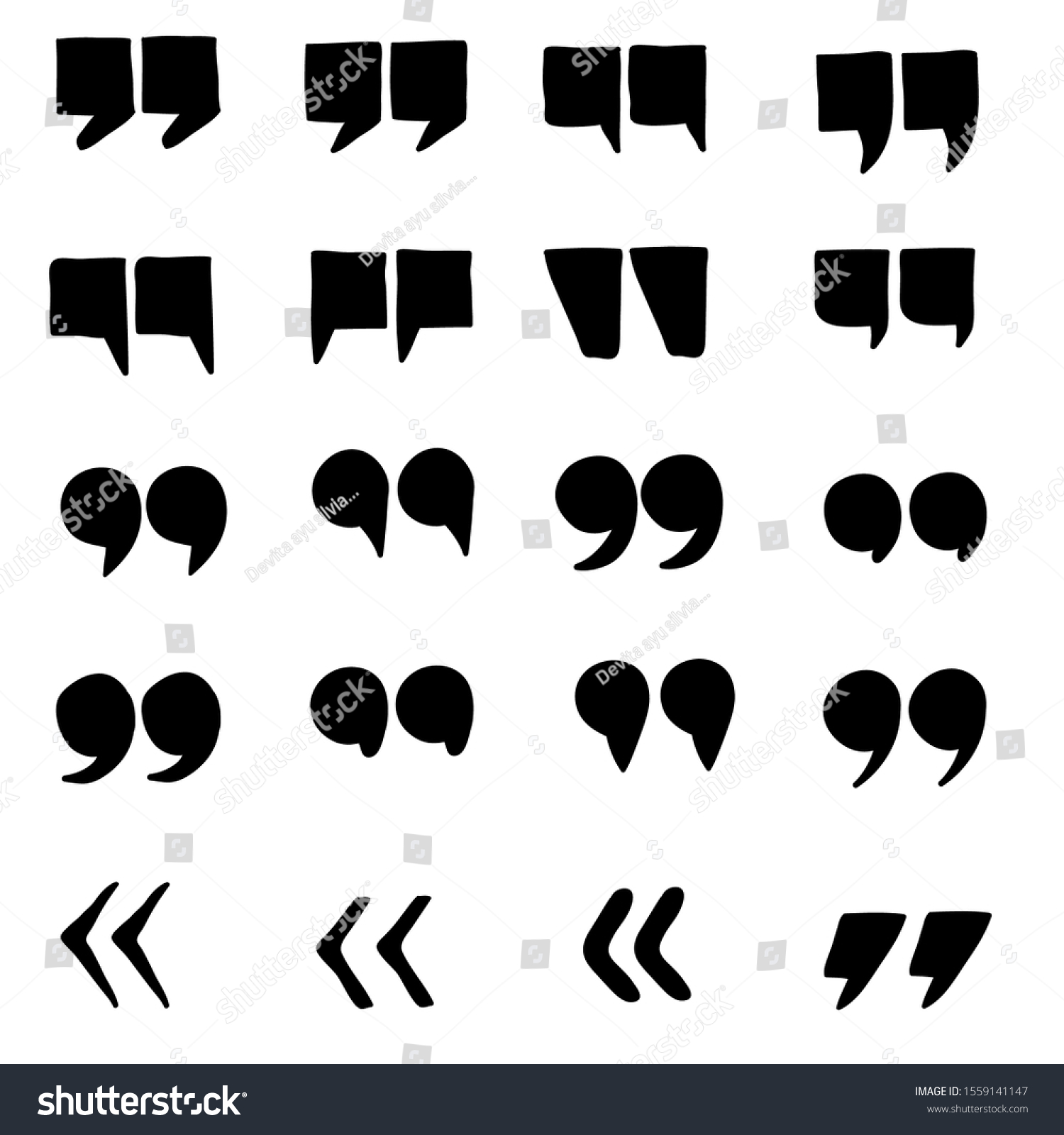 Quotes Marks Quotation Marking Speech Punctuation Stock Vector (Royalty ...